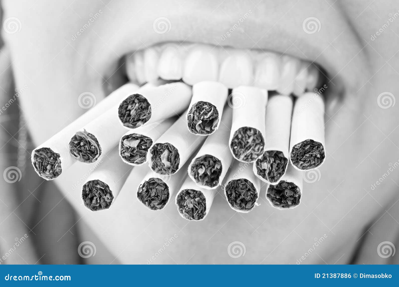 Cigarrillos en boca foto de archivo. Imagen de humo, primer - 21387886