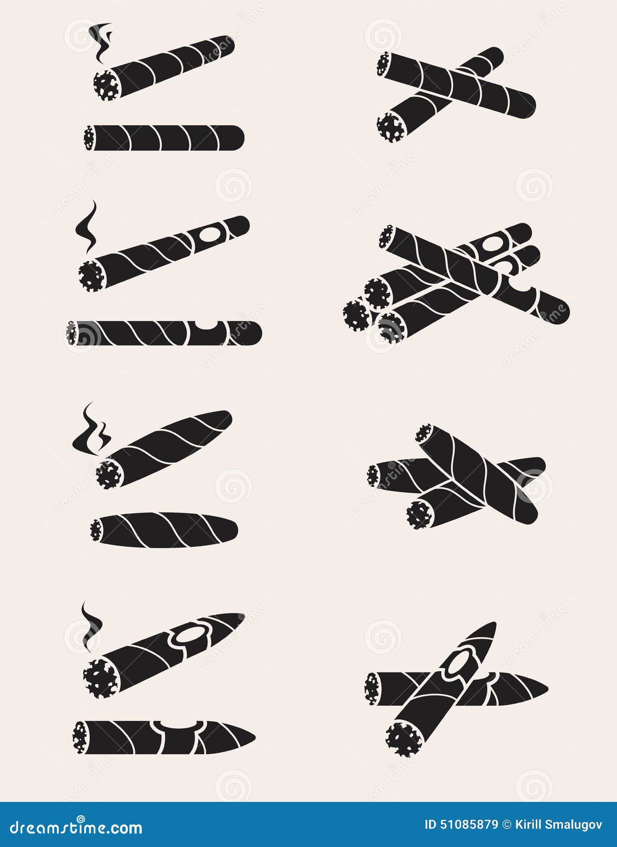 Cigars set. Vector stock vector. Illustration of habit - 51085879