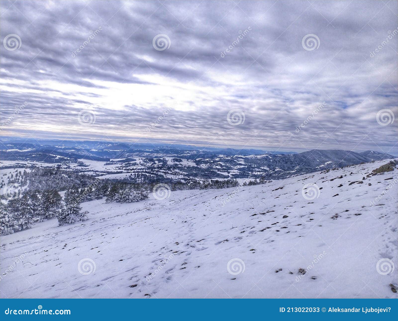 Cigota mountain Zlatibor stock image. Image of snow - 213022033