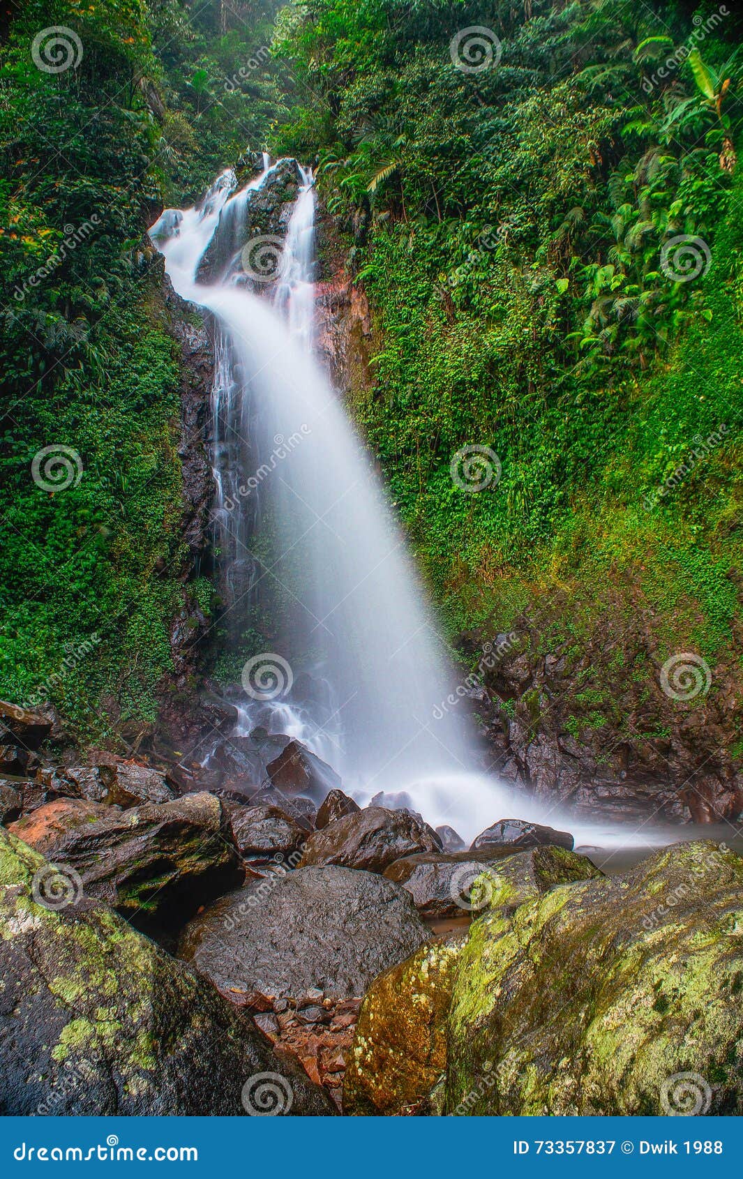 Ciherang waterfall stock image. Image of nature, moment - 73357837