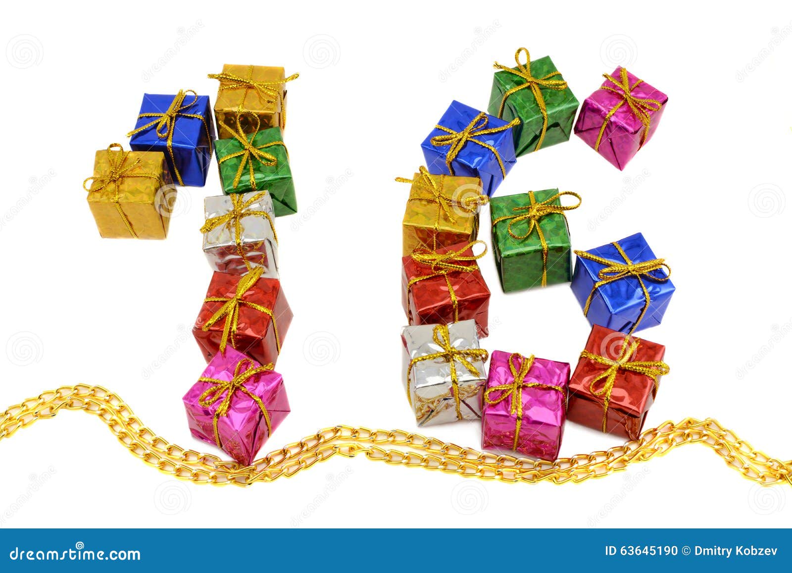 Cijfer 16 van giftdozen stock foto. Image of briljant - 63645190