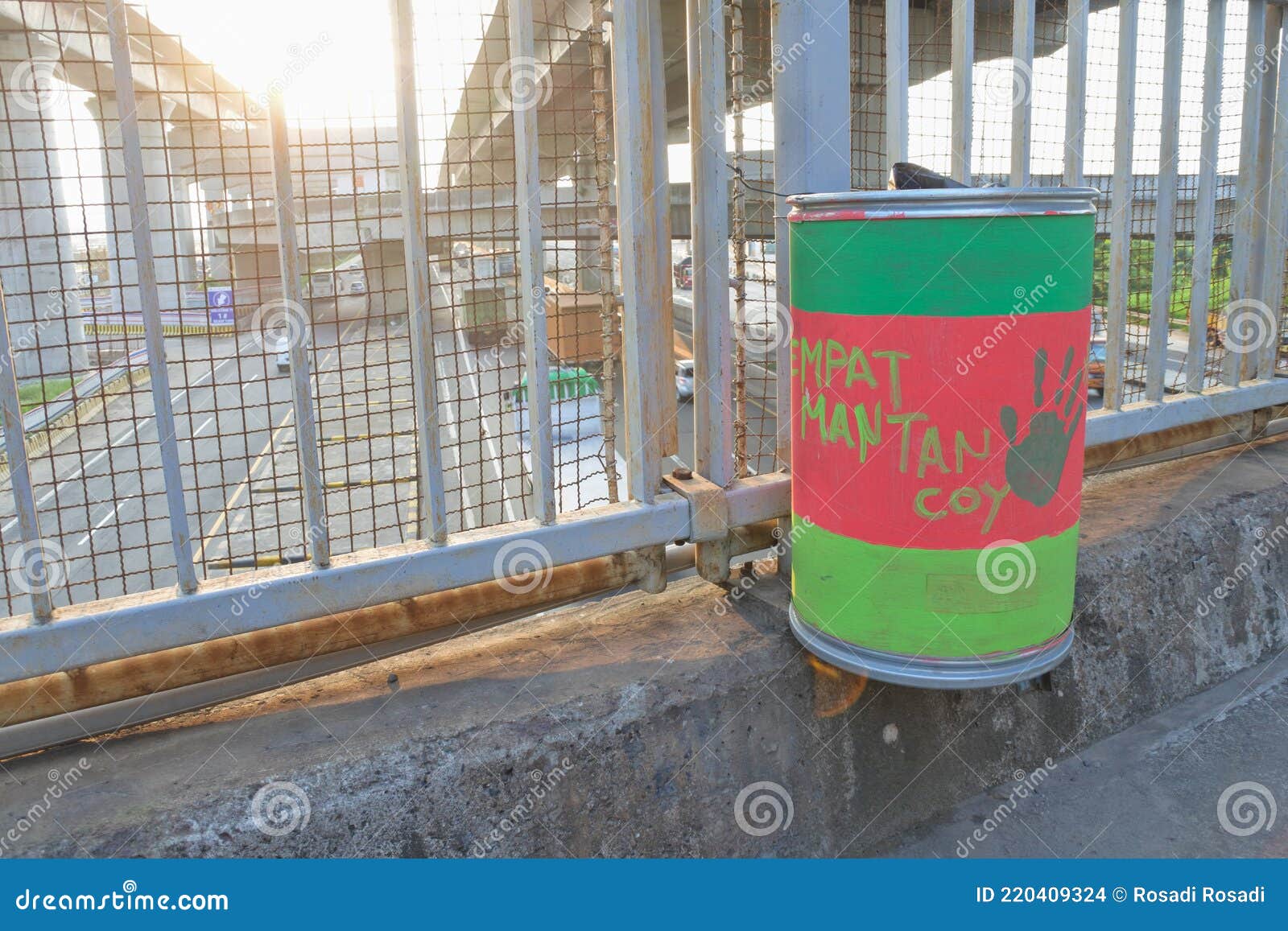 Cikarang - West Java Indonesia, June 2 -2021: Trash Can Installed Above ...