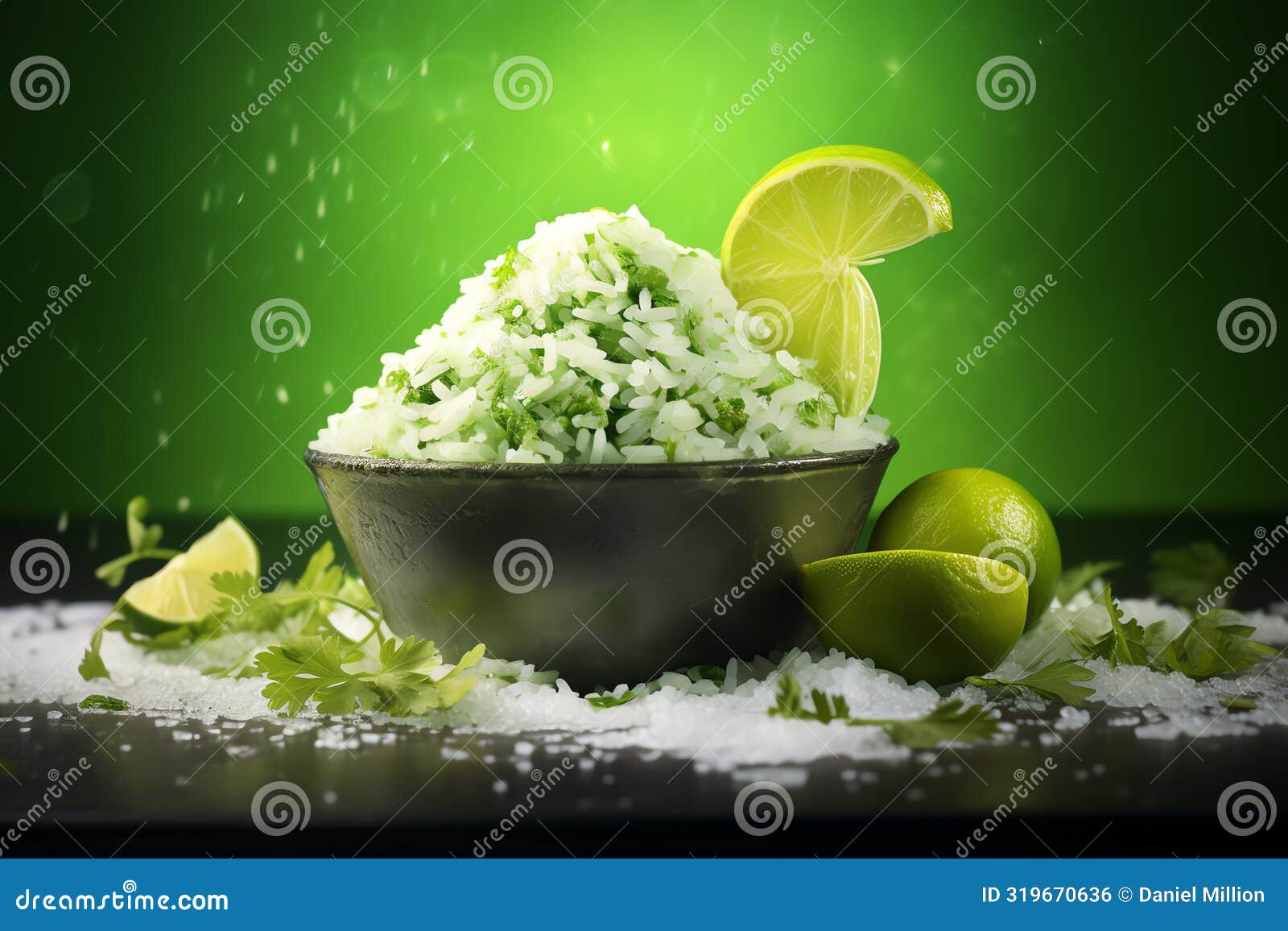 Cilantro Lime Rice Healthy Food Background Stock Photo | CartoonDealer ...