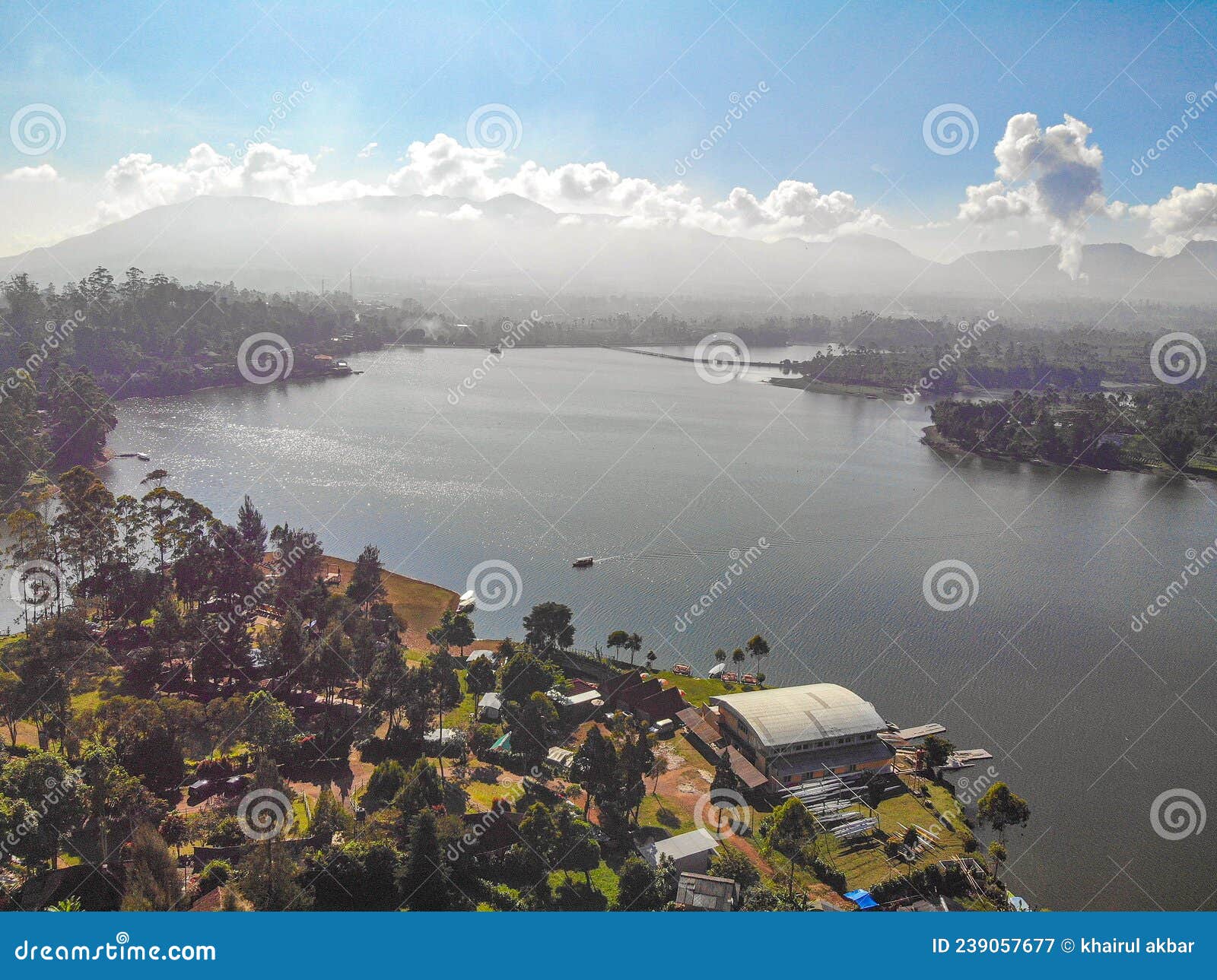 Cileunca lake aerial view stock image. Image of view - 239057677