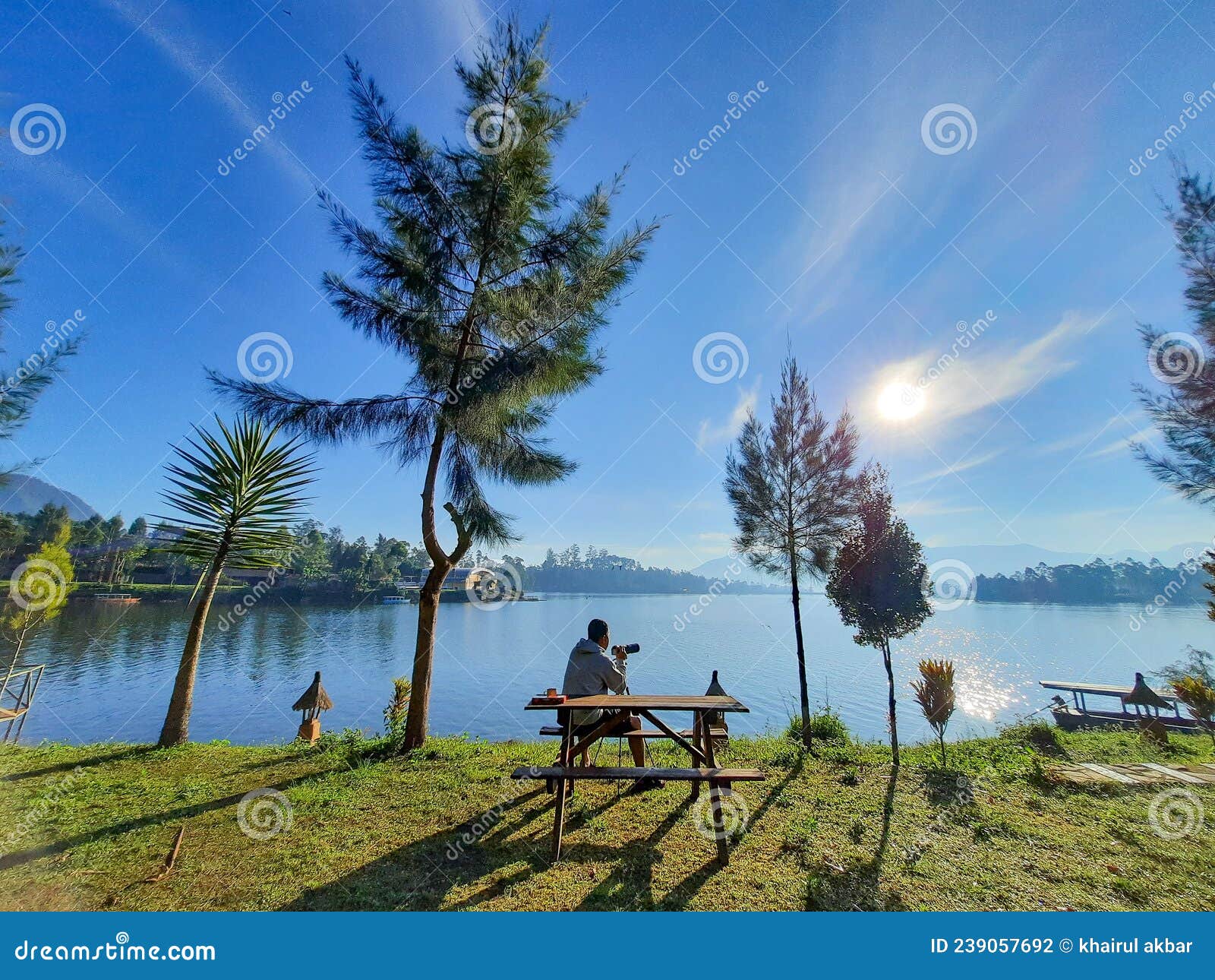 Cileunca Lakeside Morning View Stock Photo - Image of cloud, vacation ...