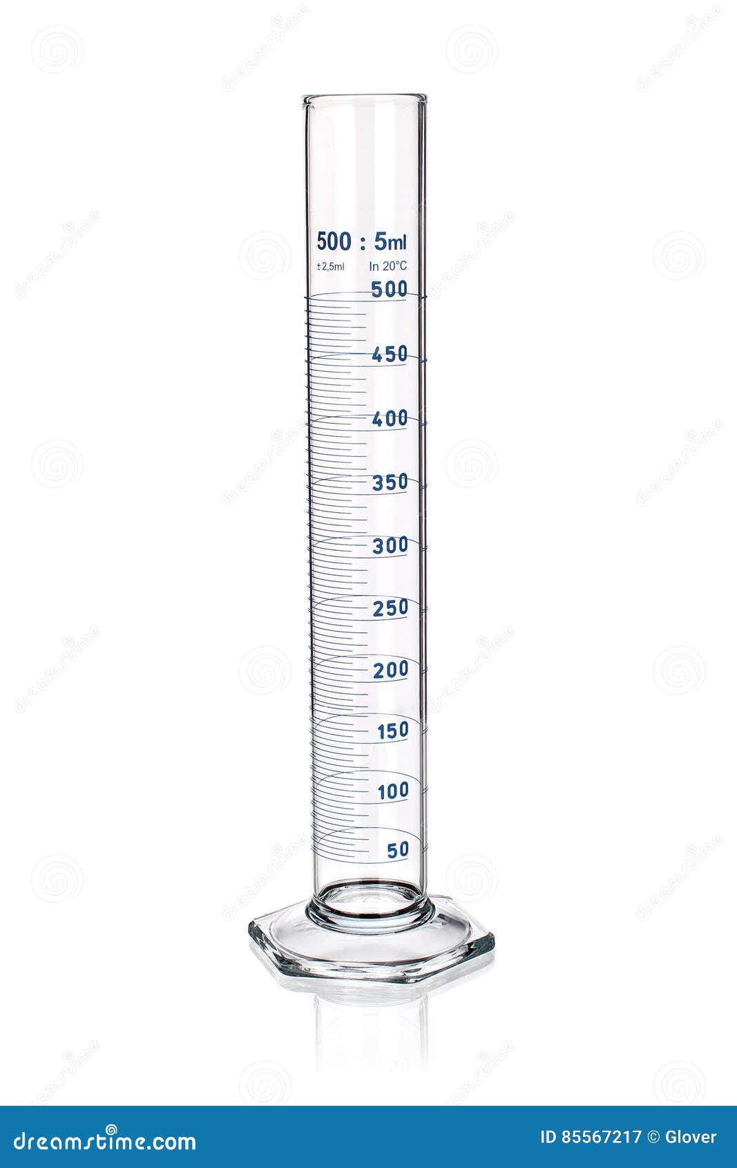 Cilindro Graduado Laboratorio Aislado En Blanco Imagen de archivo ...