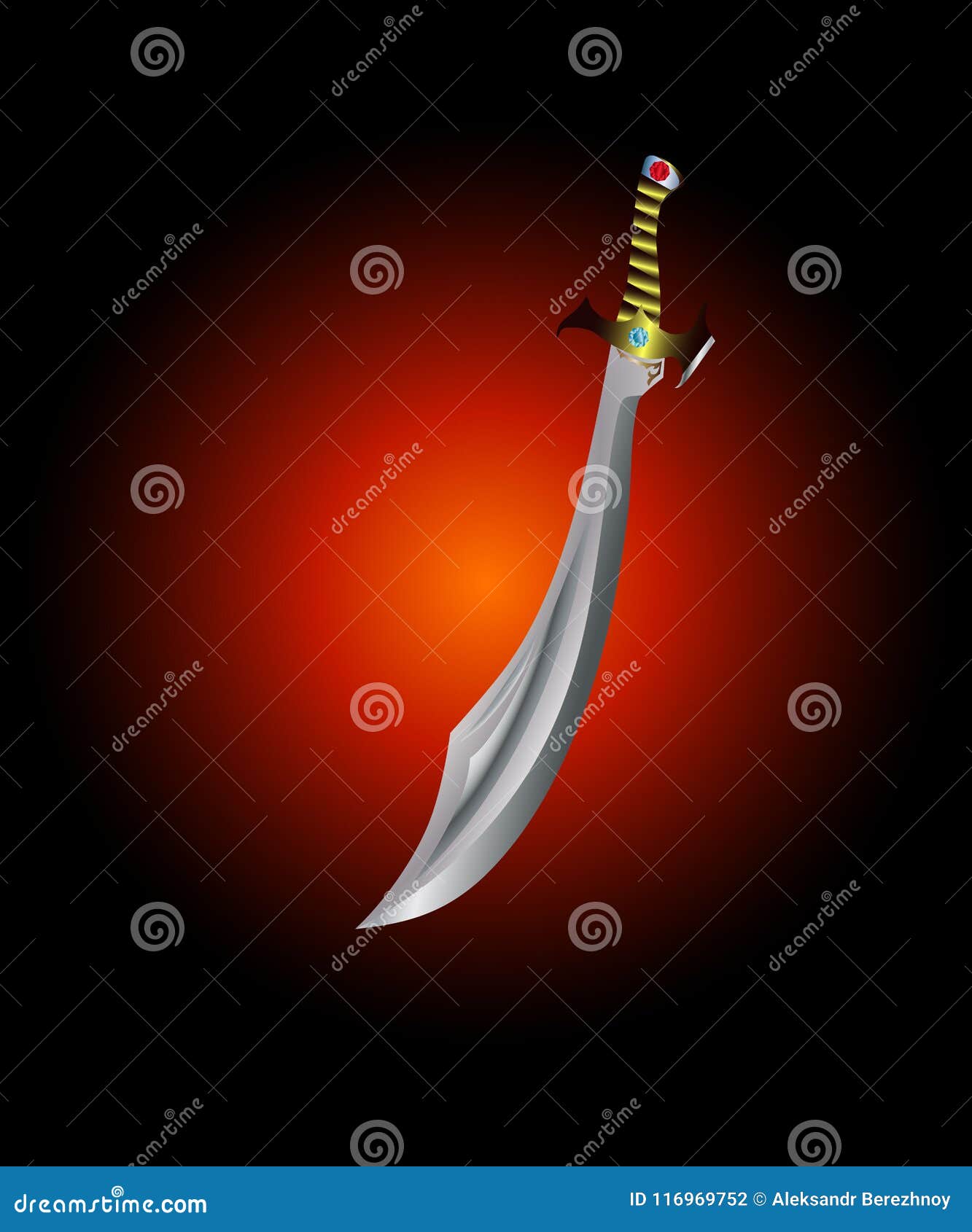 Cimeterre En Acier Original Illustration de Vecteur - Illustration du ...