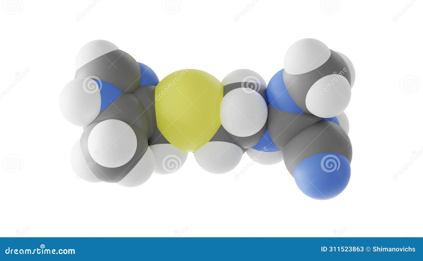 Cimetidine Molecular Structure, 3d Model Molecule, Histamine H2 ...