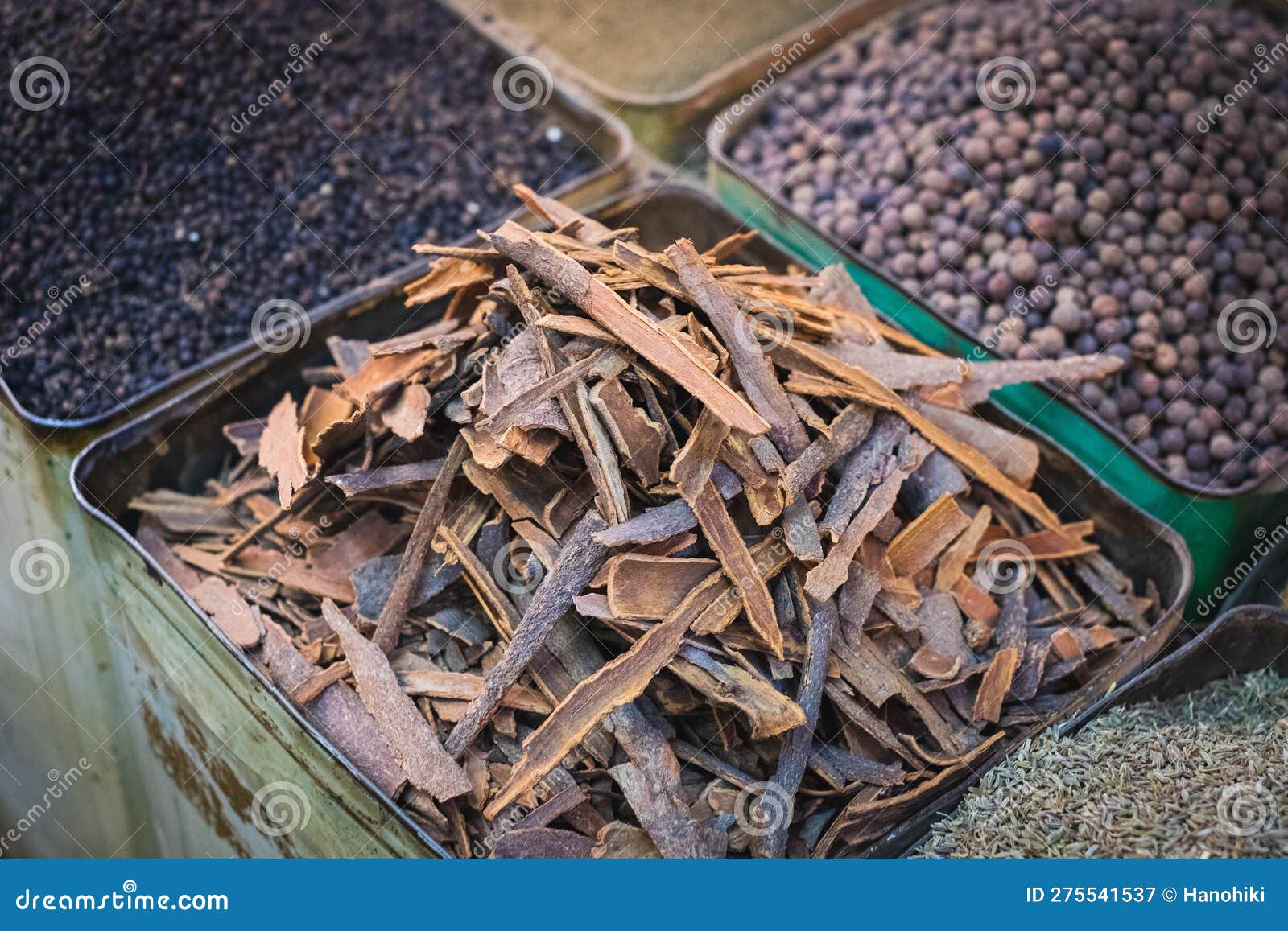 Cinammon Closeup on Spice Market Stock Image - Image of rustic, shop ...