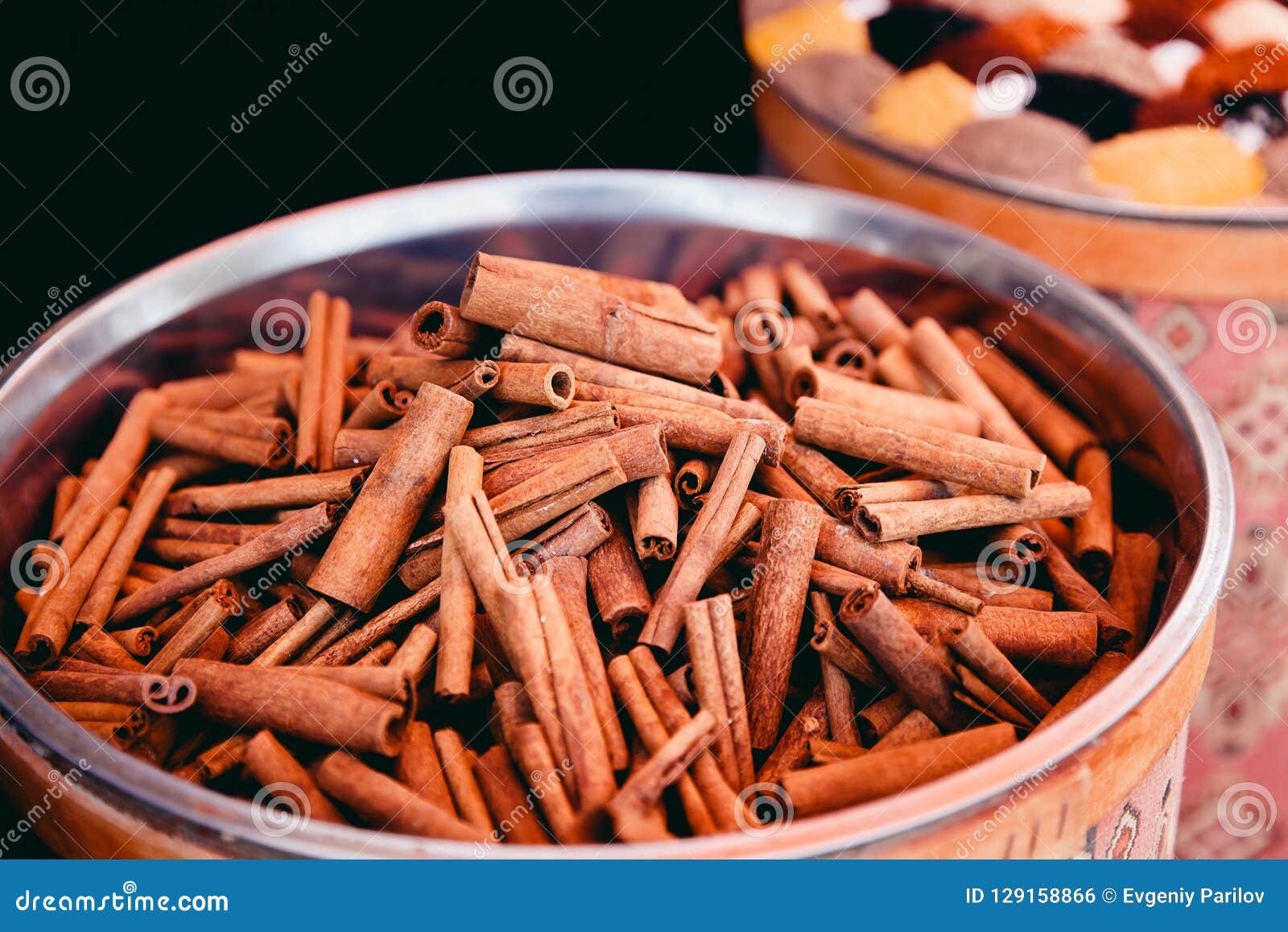 Cinamon sold on the market stock photo. Image of market - 129158866