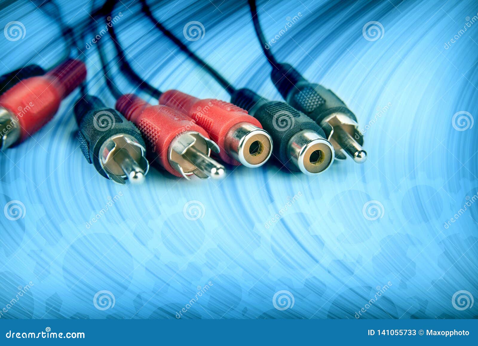 Cinch RCA Connectors for Audio and Video Stock Image - Image of shine ...