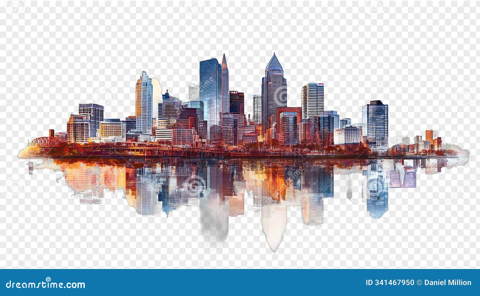 Cincinnati city skyline stock photo. Illustration of aigenerated ...
