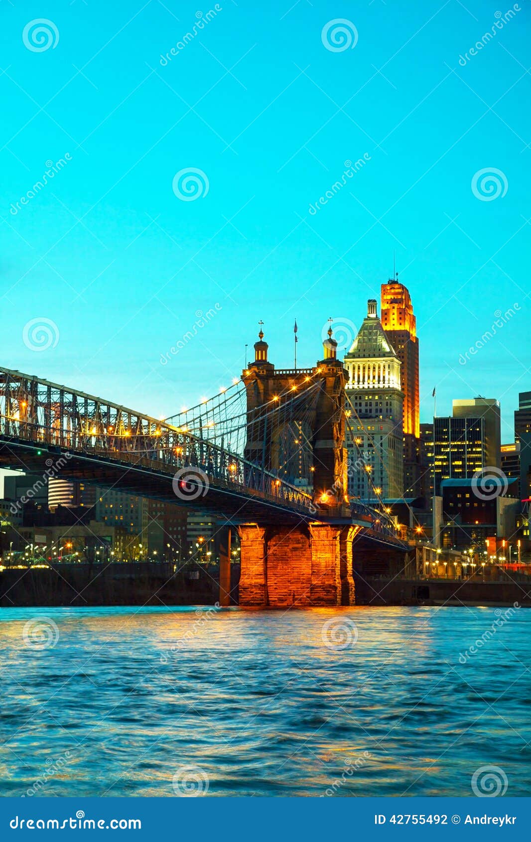 Cincinnati Downtown Overview Stock Photo - Image of reflection ...