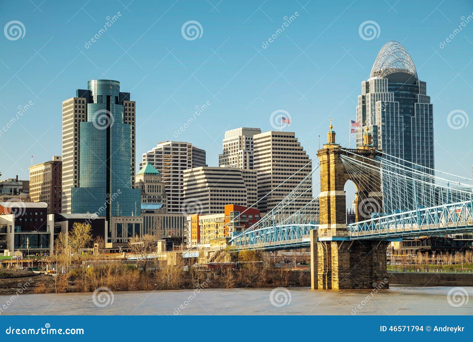 Cincinnati Downtown Overview Stock Photo - Image of landmark, cityscape ...