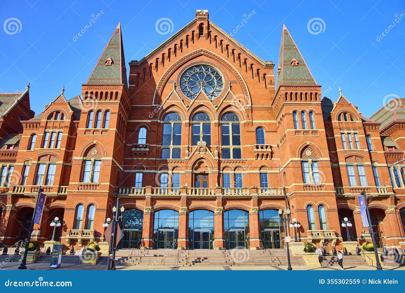 Cincinnati Music Hall Gothic Revival Facade Eye-Level Perspective Stock ...