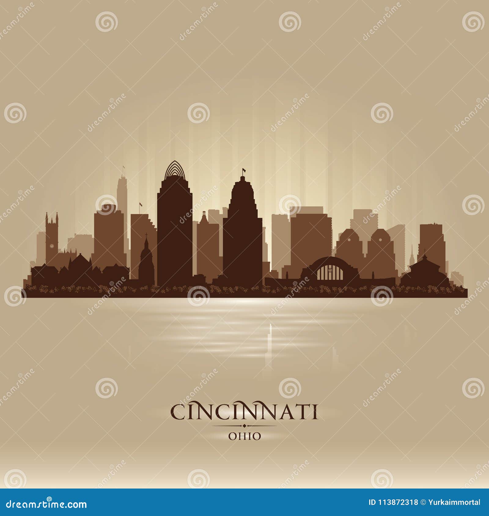 Cincinnati Skyline Horizontal Banner. Vector Illustration ...