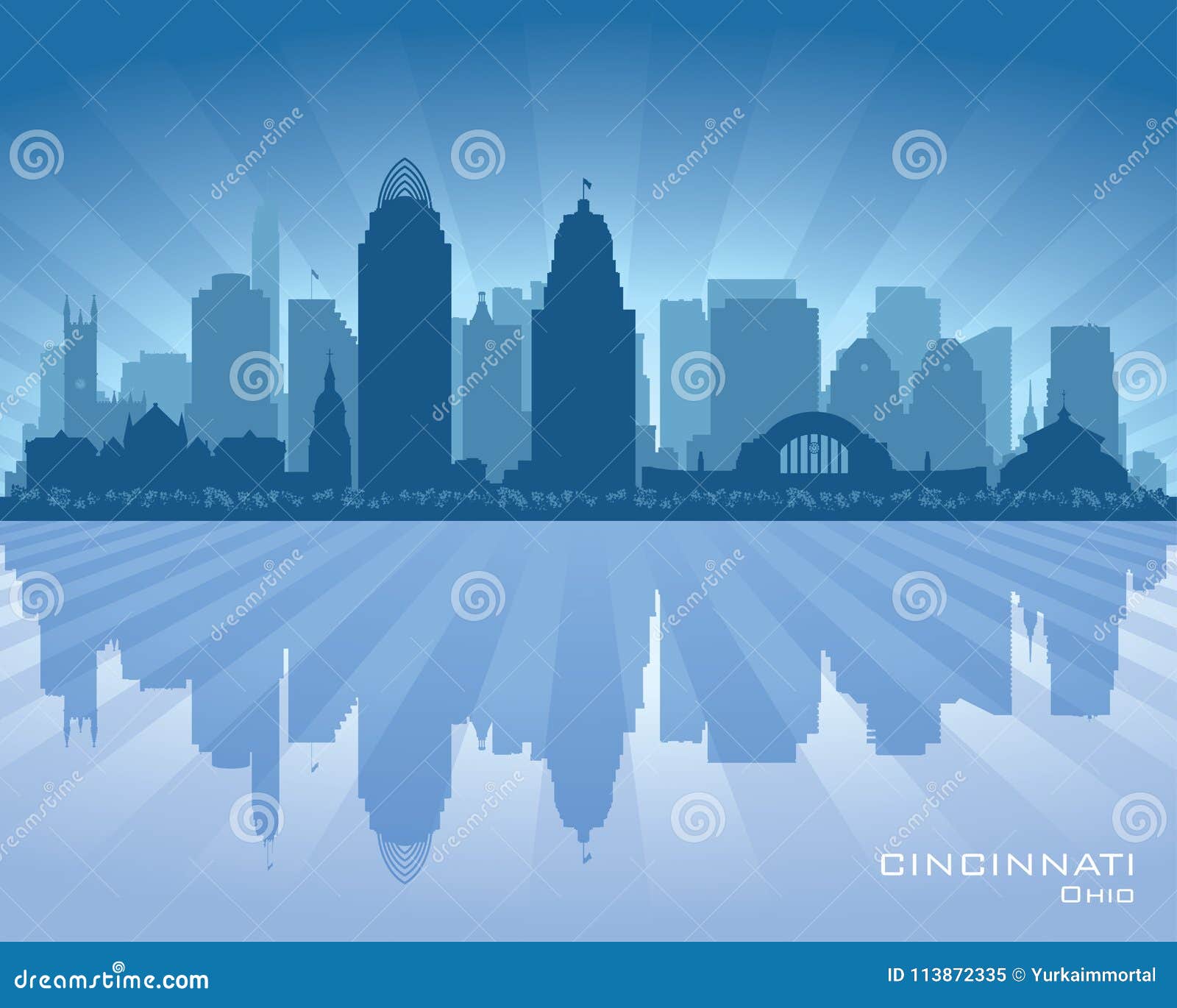 Cincinnati Skyline Horizontal Banner. Vector Illustration ...
