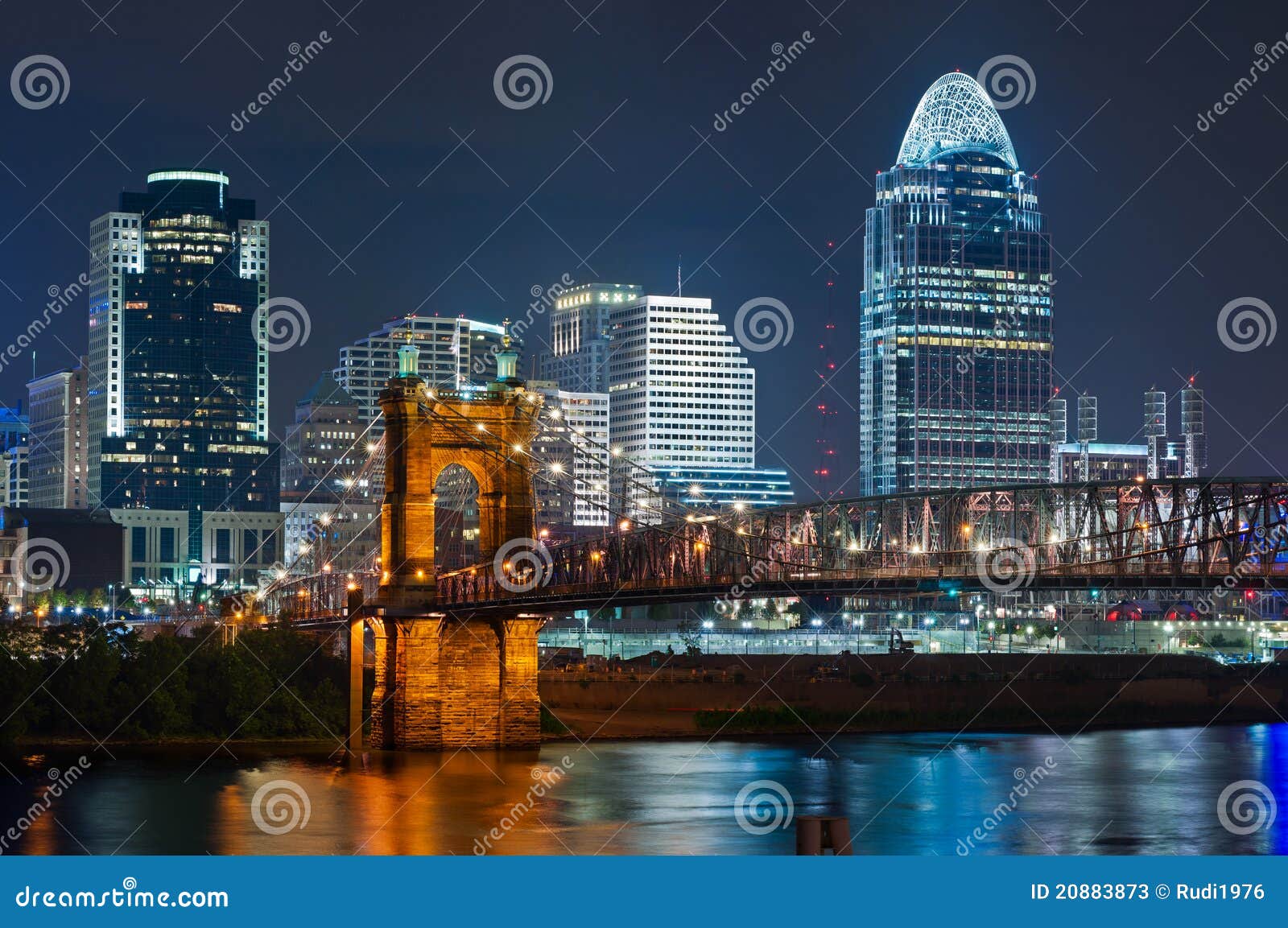Cincinnati skyline. stock image. Image of ohio, built - 20883873