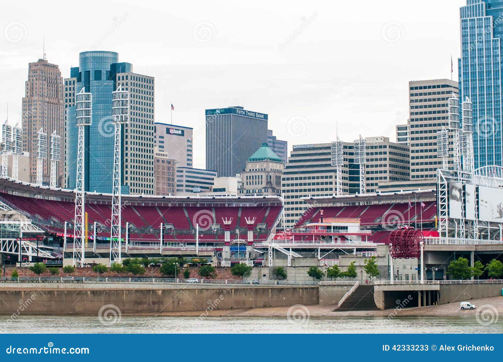 Cincinnati Skyline on Cloudy Day Stock Image - Image of america ...