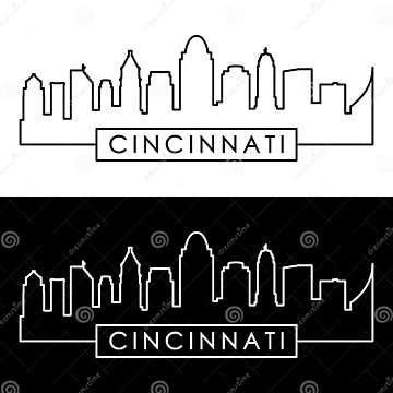 Cincinnati Skyline. Linear Style Stock Vector - Illustration of ...
