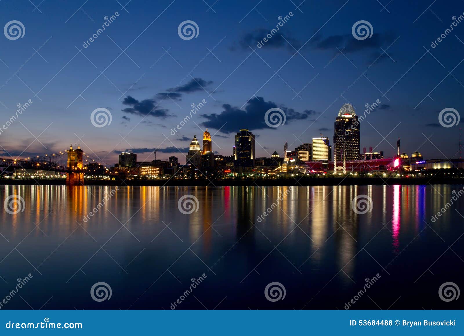 Cincinnati Skyline editorial stock photo. Image of river - 53684488