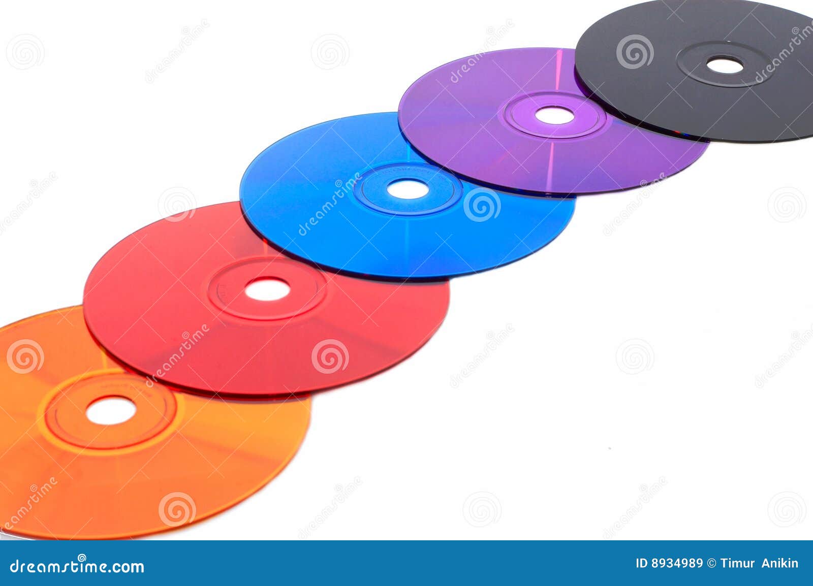 Cinco Compact-disc Del Color (DVD) Imagen de archivo - Imagen de ...