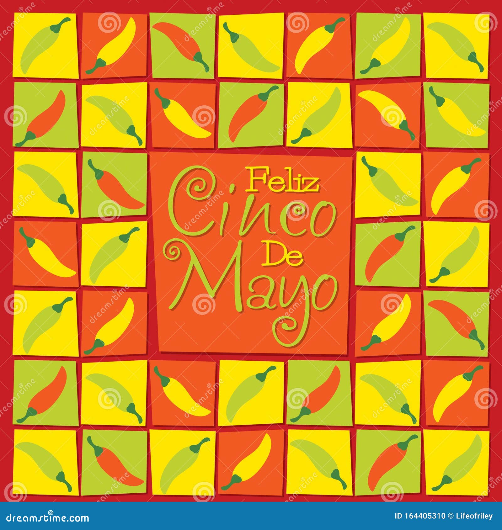 Funky Square Cinco De Mayo Cut Out Card Stock Vector - Illustration of ...