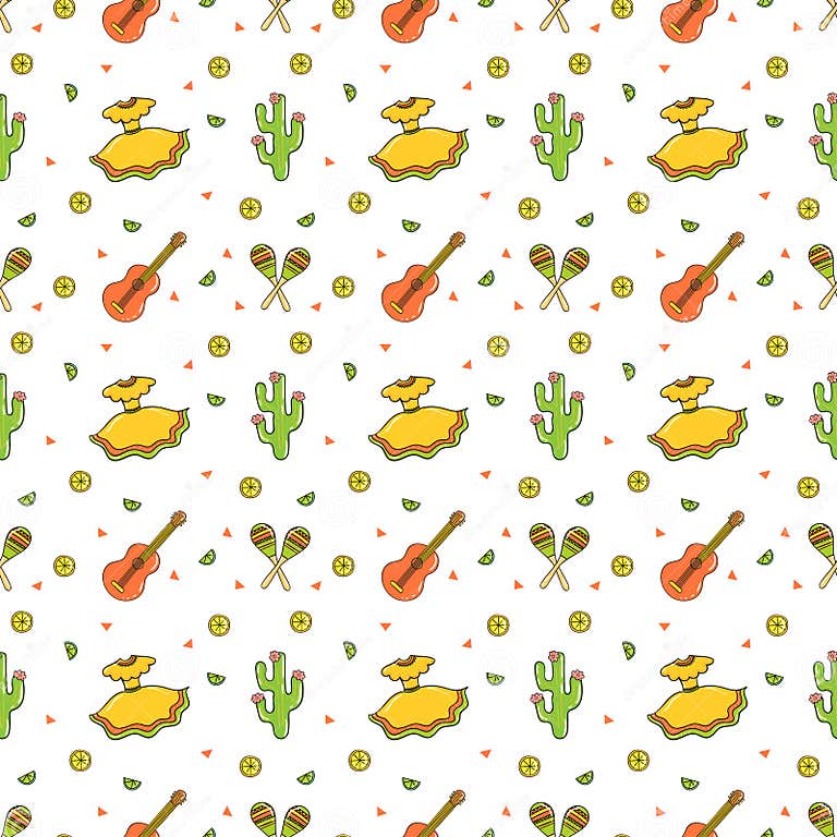Cinco De Mayo Fifth of May Seamless Pattern. Stock Vector ...