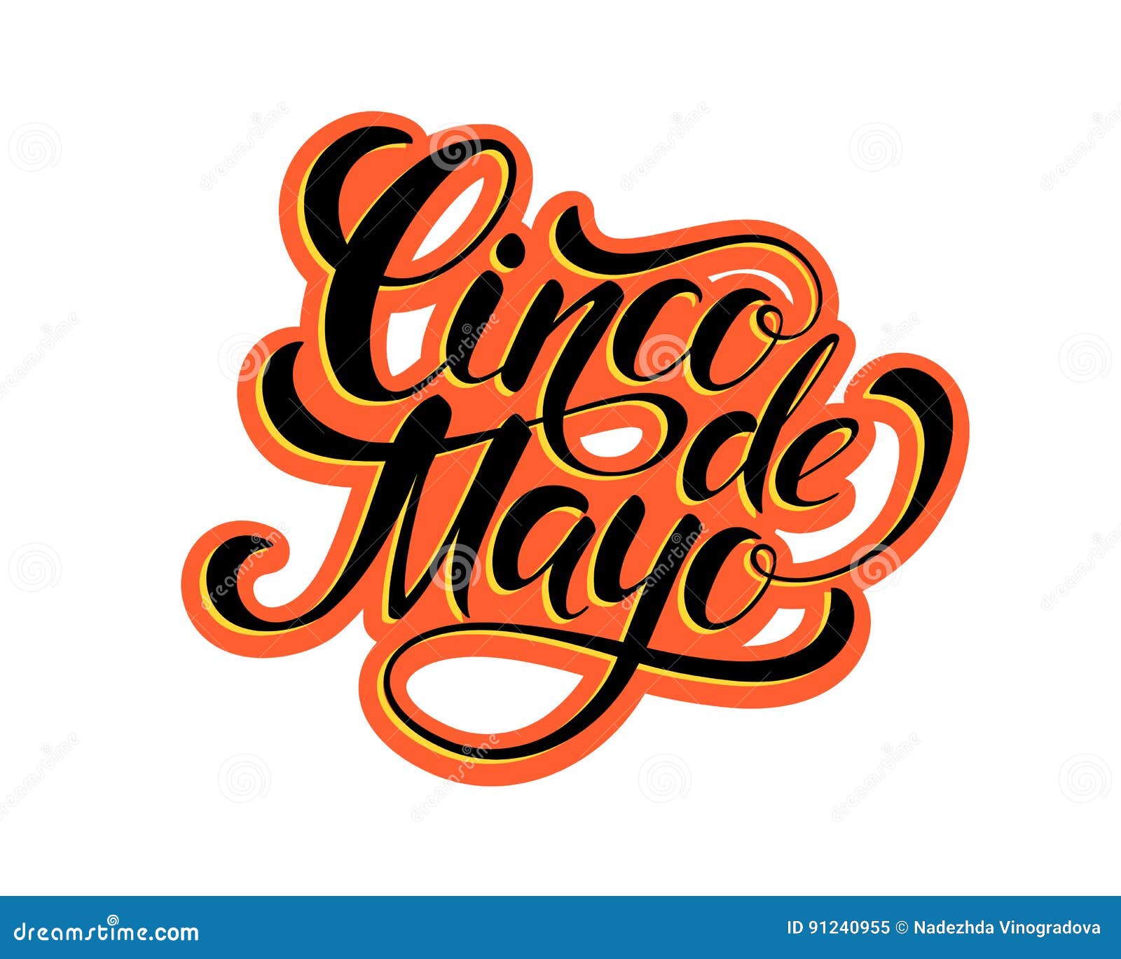 Cinco De Mayo Lettering Design. Stock Vector - Illustration of banner ...