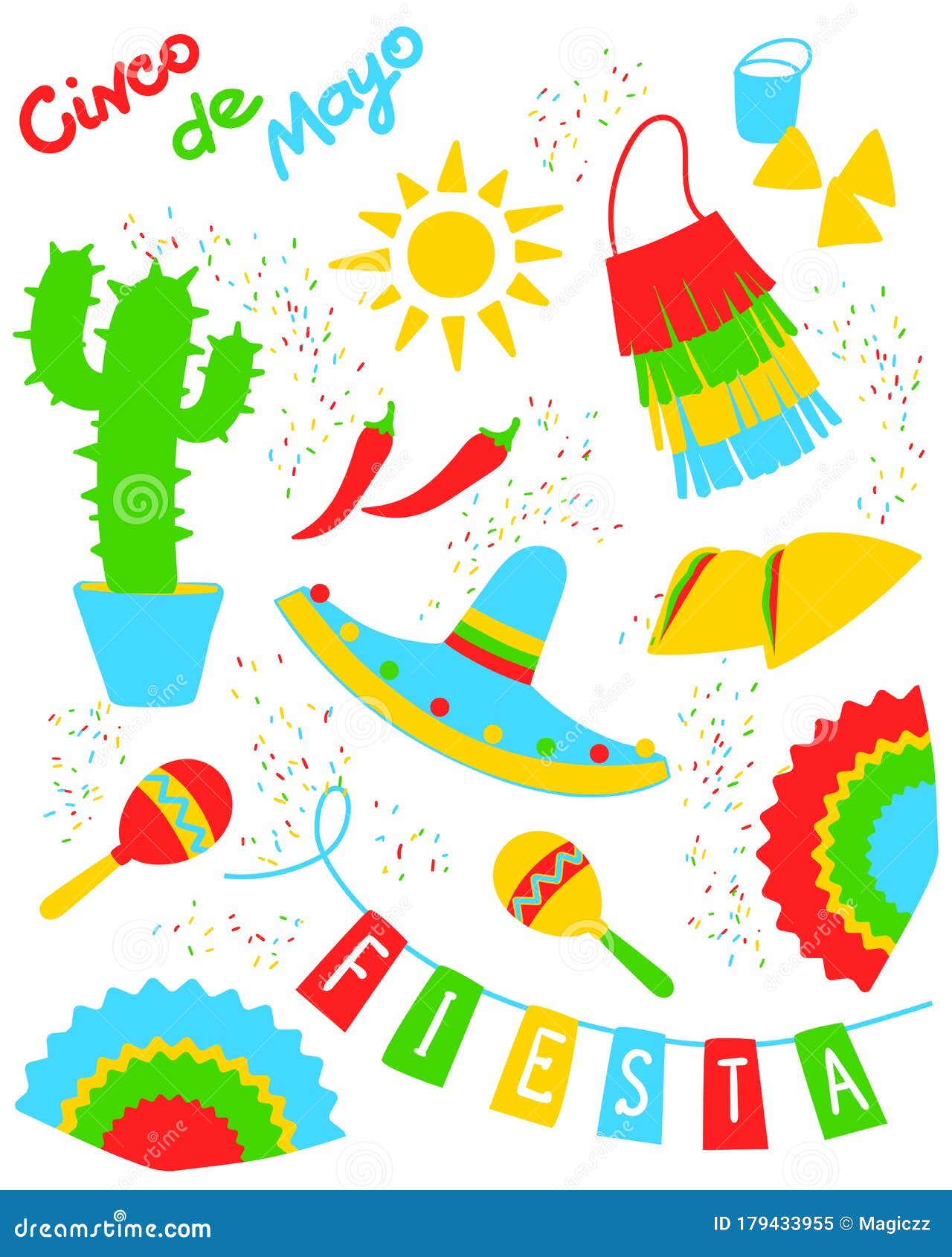 Cinco de mayo set stock vector. Illustration of food - 179433955 Cinco de mayo set stock vector. Illustration of food - 179433955
