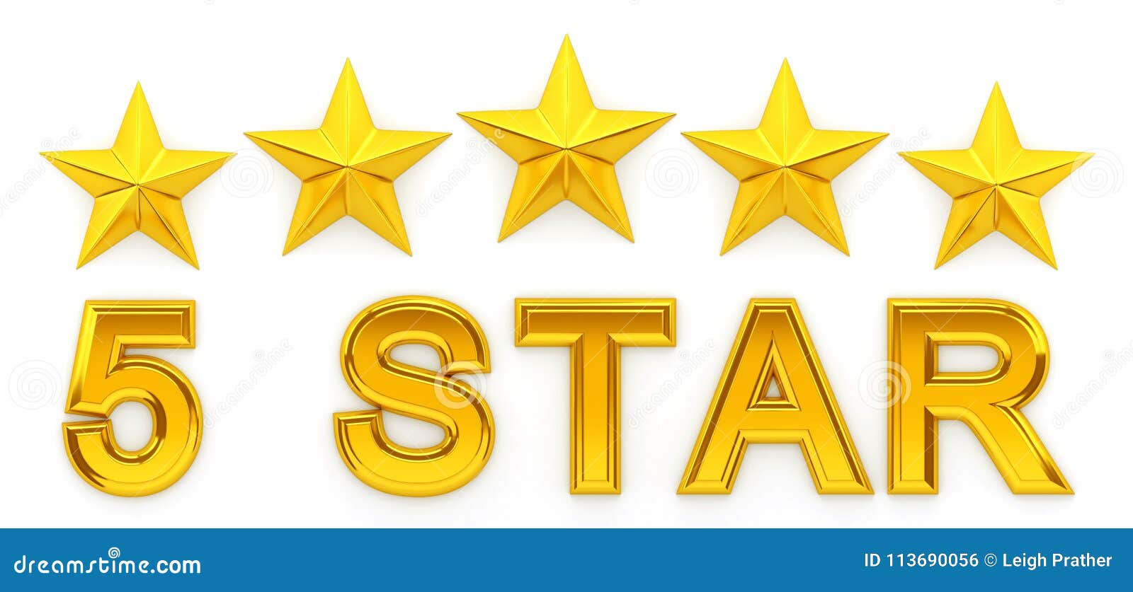 Cinco Estrellas - Representación 3d Stock de ilustración - Ilustración ...