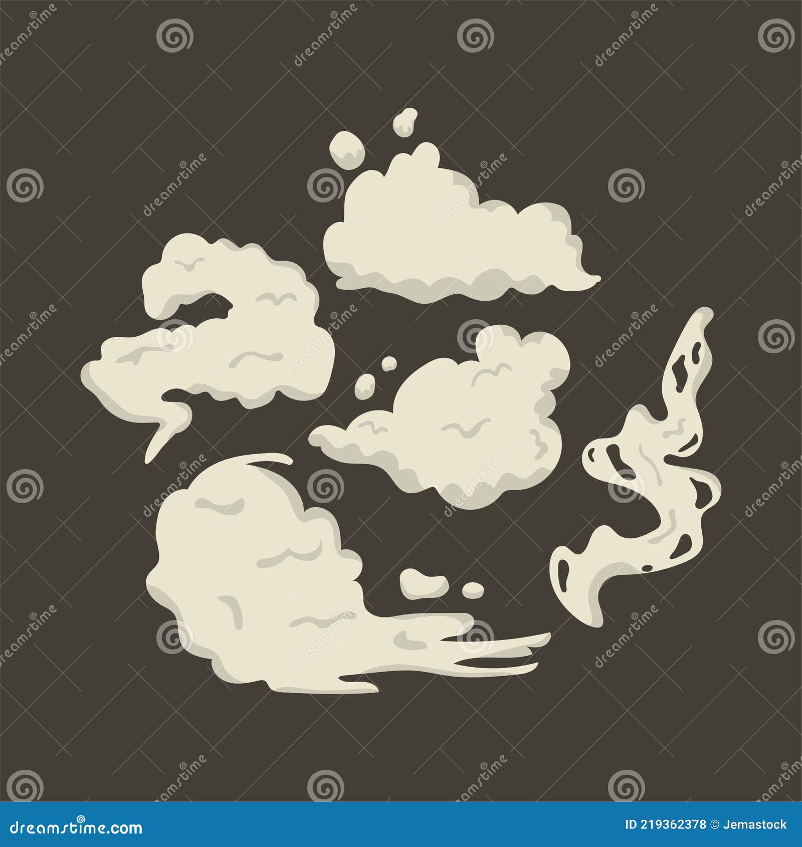 Cinco iconos de humo ilustración del vector. Ilustración de humo ...