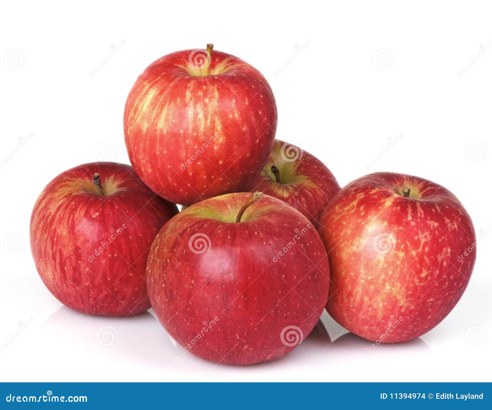 Cinco manzanas rojas foto de archivo. Imagen de fondo - 11394974