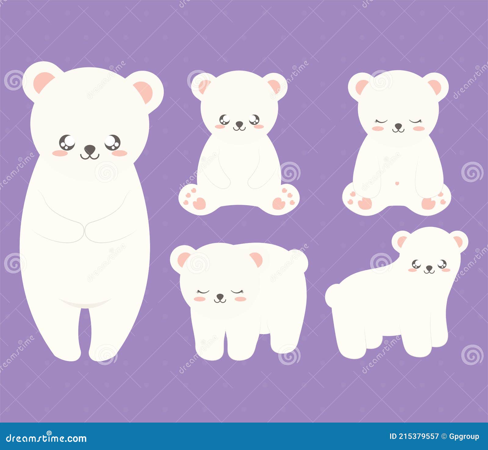 Cinco osos lindos ilustración del vector. Ilustración de feliz - 215379557