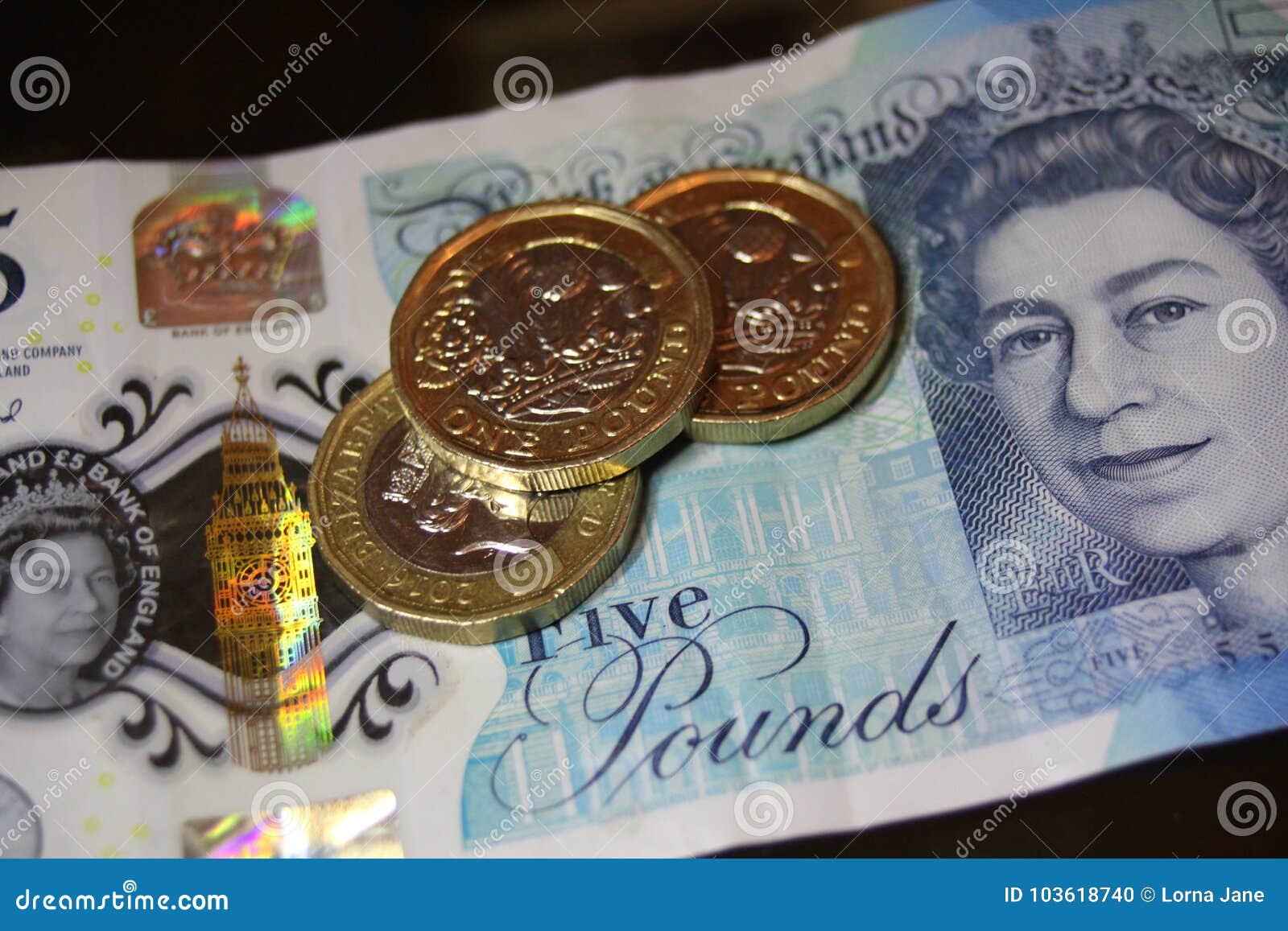 Cinco Uma Nota Da Moeda De Libra Imagem Editorial - Imagem de dinheiro ...