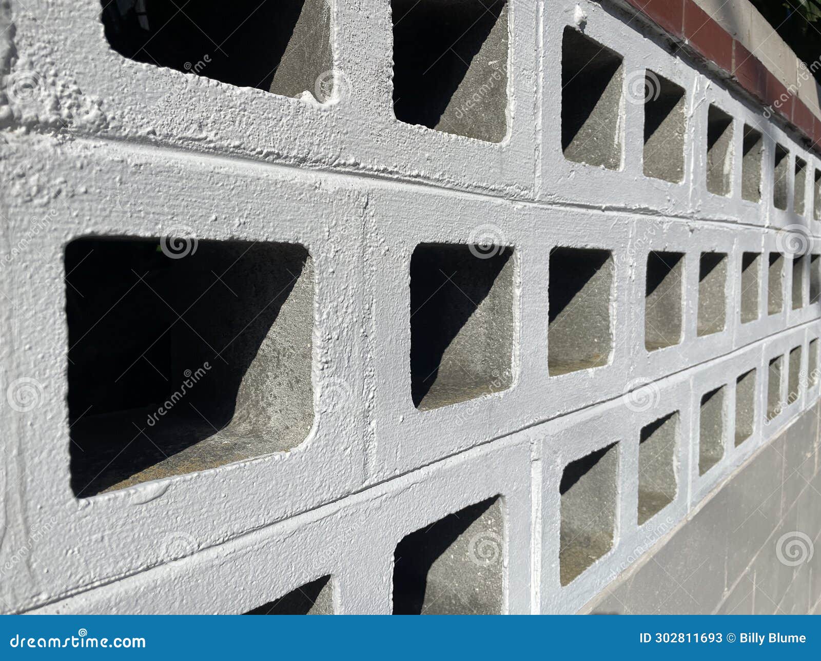 Cinder Block Concrete Wall Textured Background Side Stock Image - Image ...