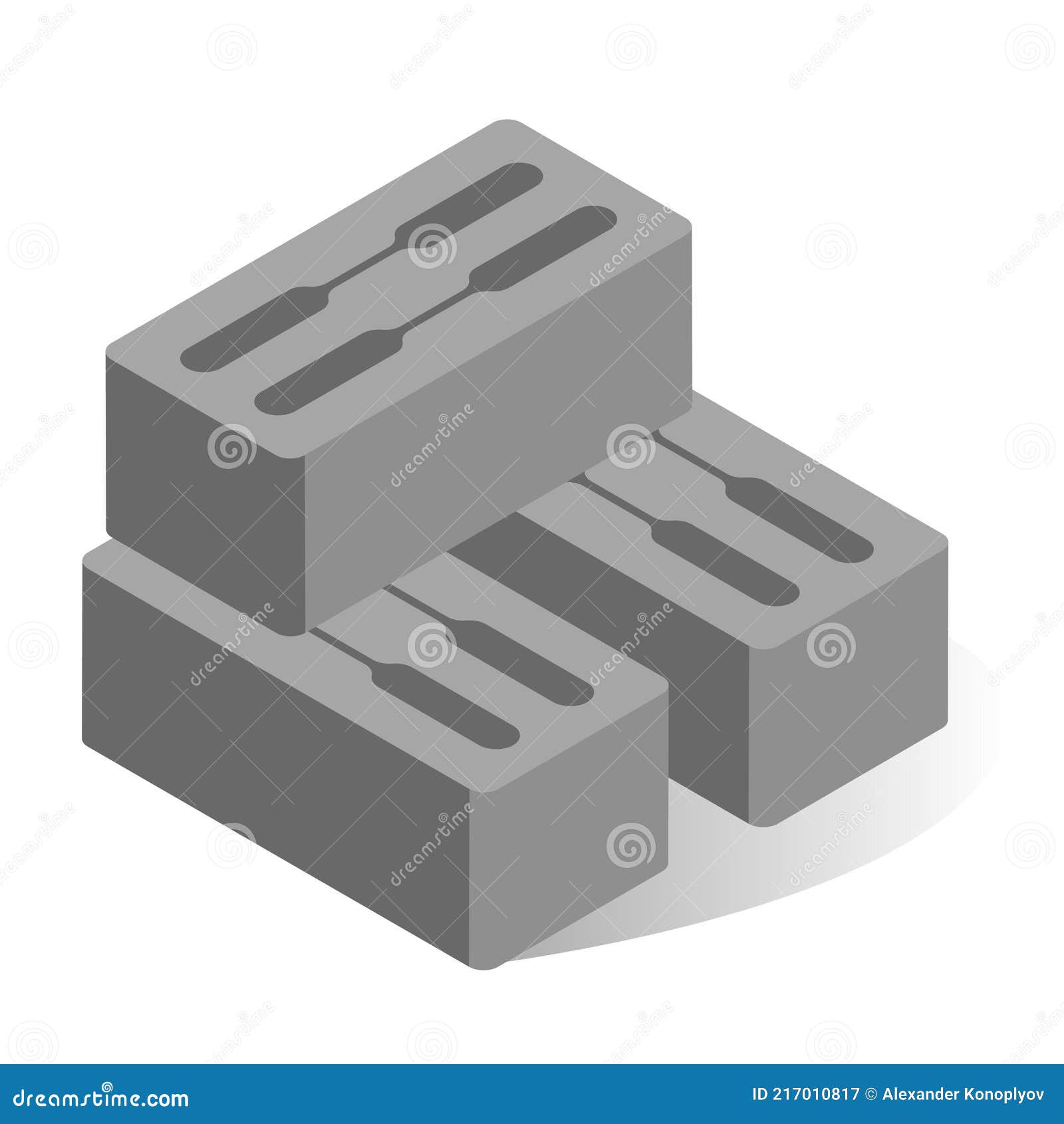 Cinder Block Vector Flat Illustration. Industrial Cement Block for ...