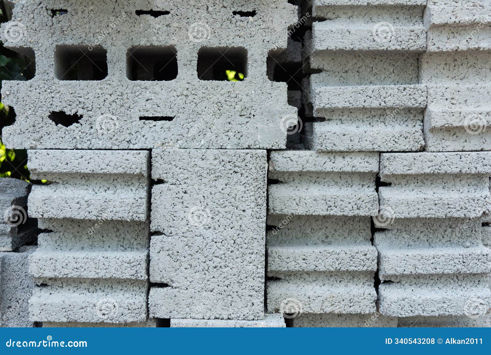 Cinder Blocks Lie On The Ground And Dried. On Block Production Plant ...