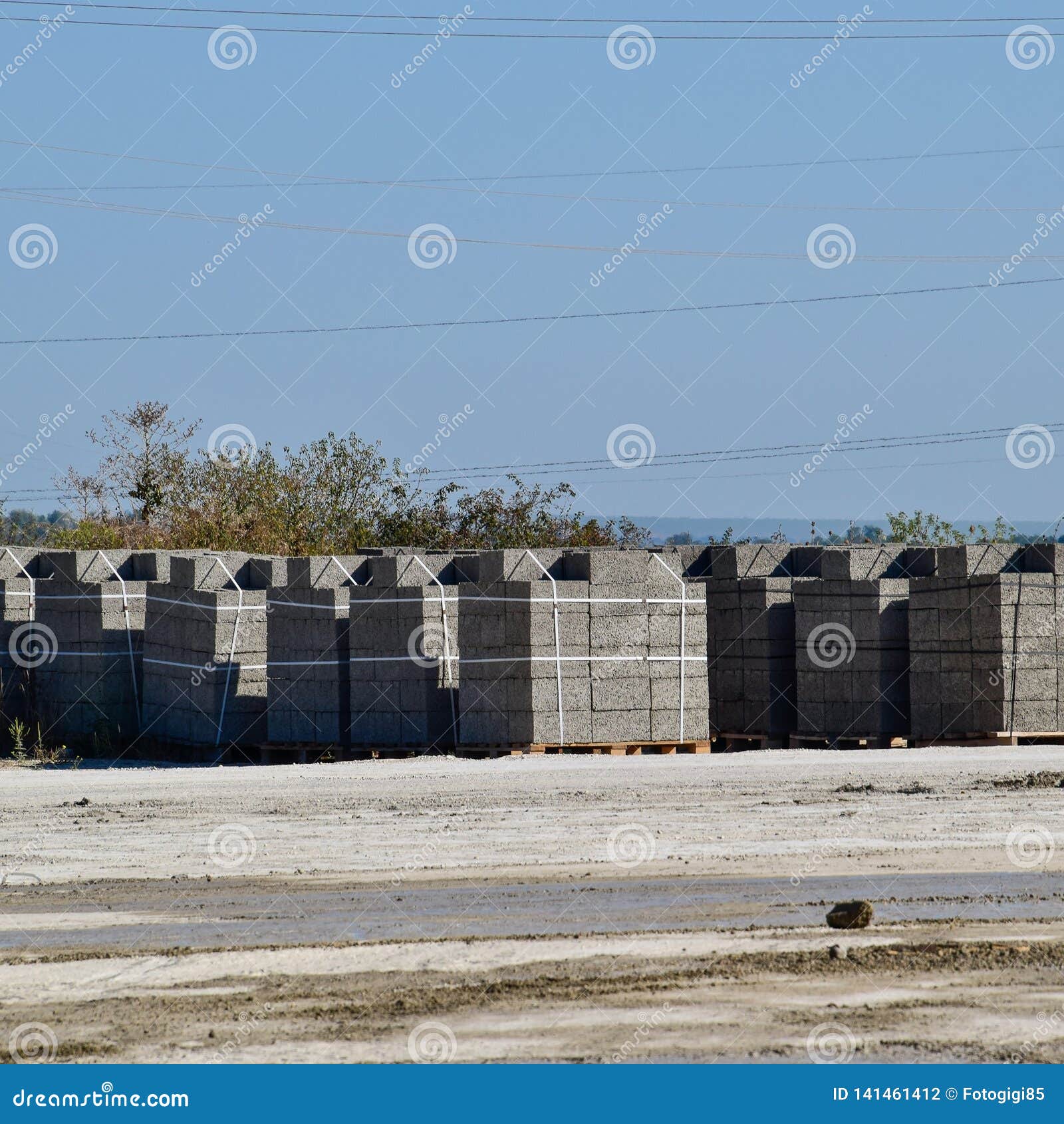 Cinder Blocks, Which Lie in the Bays. Storage Cinder Stock Photo ...