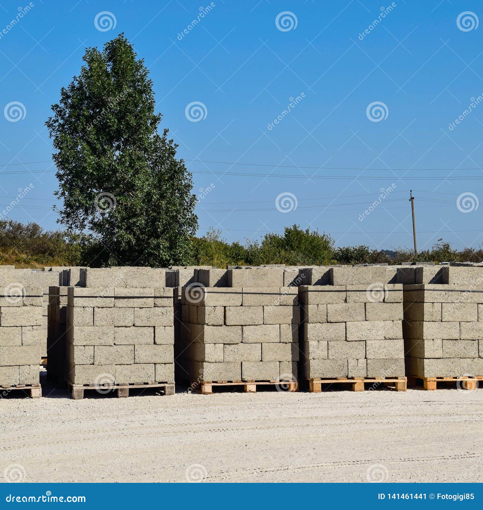 Cinder Blocks, Which Lie in the Bays. Storage Cinder Stock Image ...