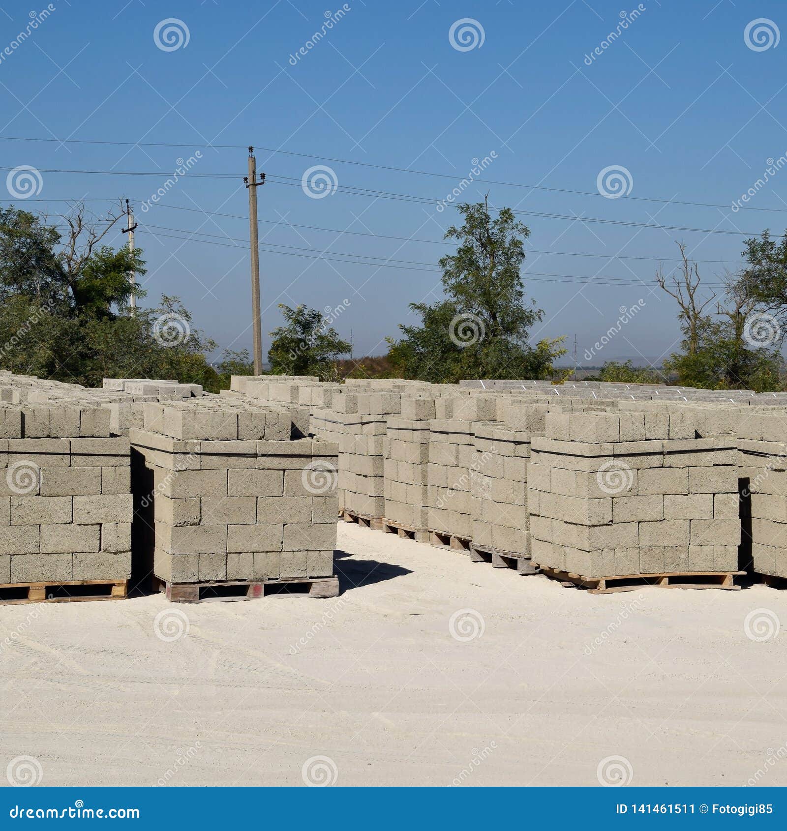 Cinder Blocks, Which Lie in the Bays. Storage Cinder Stock Image ...