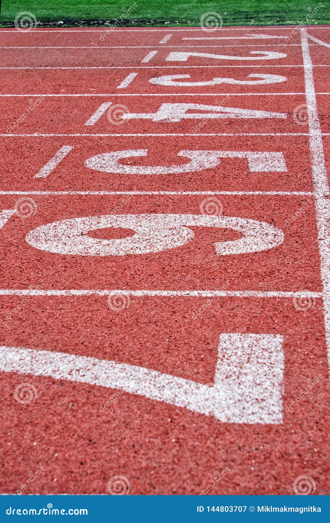 Cinder Path in the Stadium. Place To Start and Finish the Race Stock ...