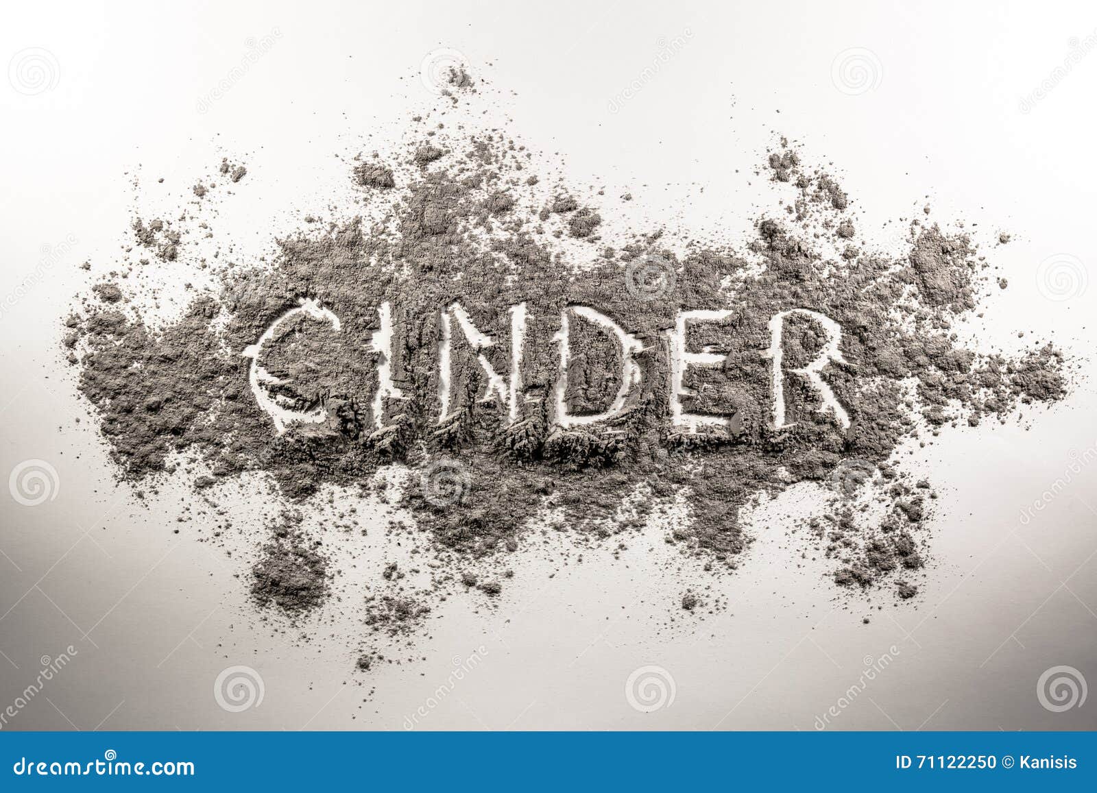 Cinder Word Written in Ash, Sand, Dust Stock Photo - Image of backdrop ...