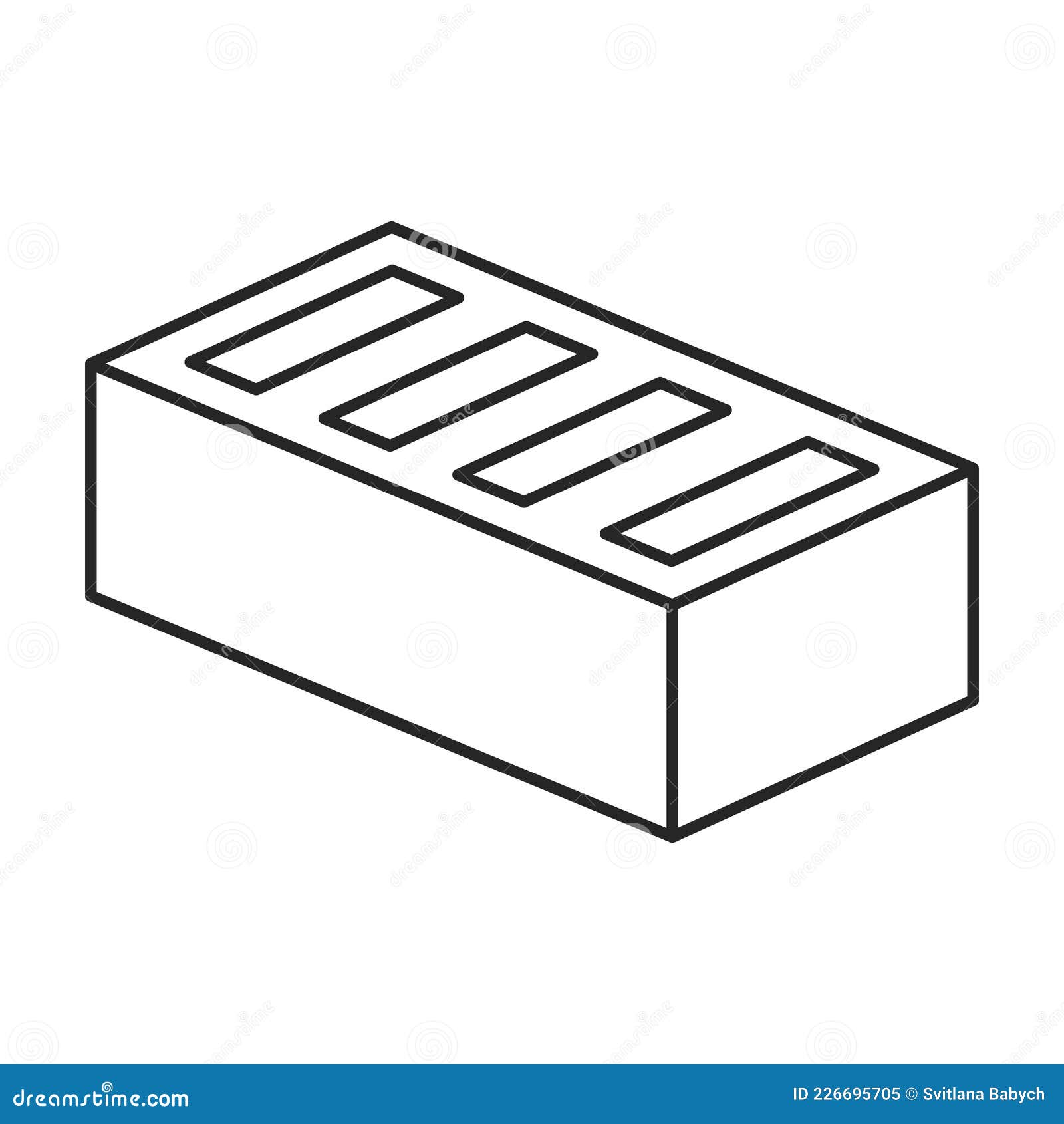 Cinderblock Vector Icon.Outline Vector Icon Isolated on White ...