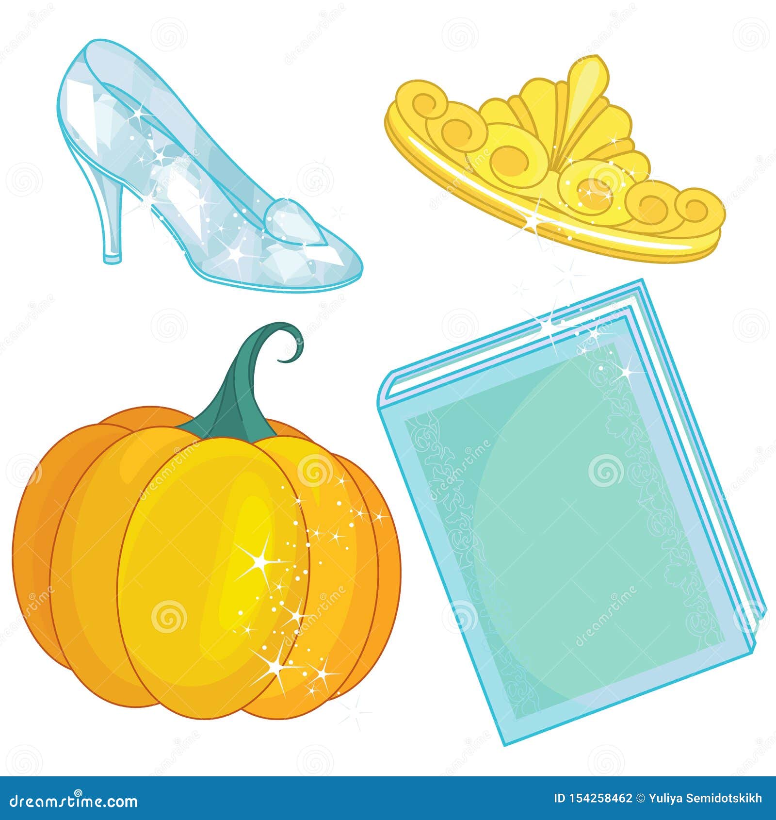 Cinderella Fairy Tale Set stock vector. Illustration of accessory ...