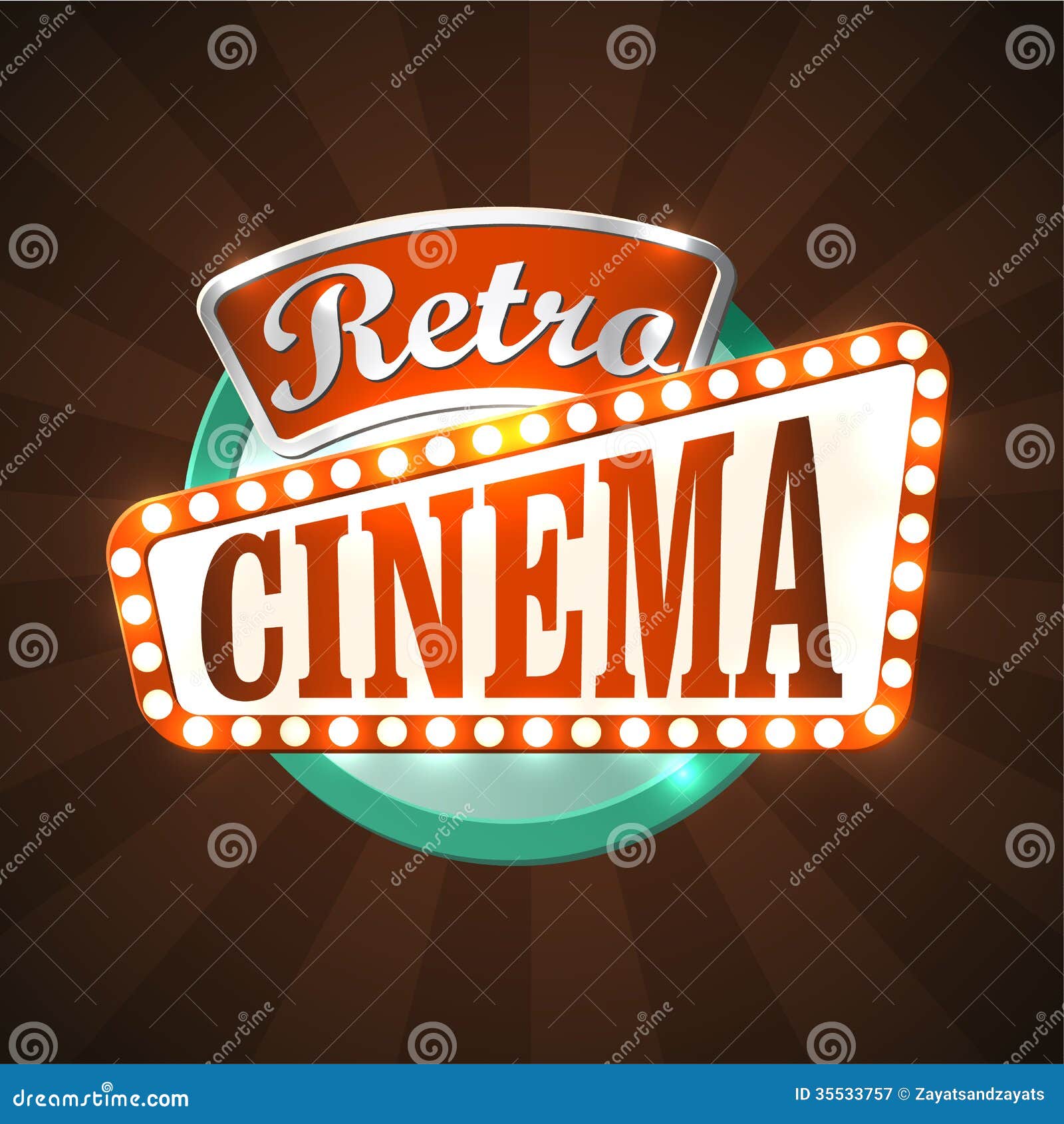 Cine retro ilustración del vector. Ilustración de marquesina - 35533757