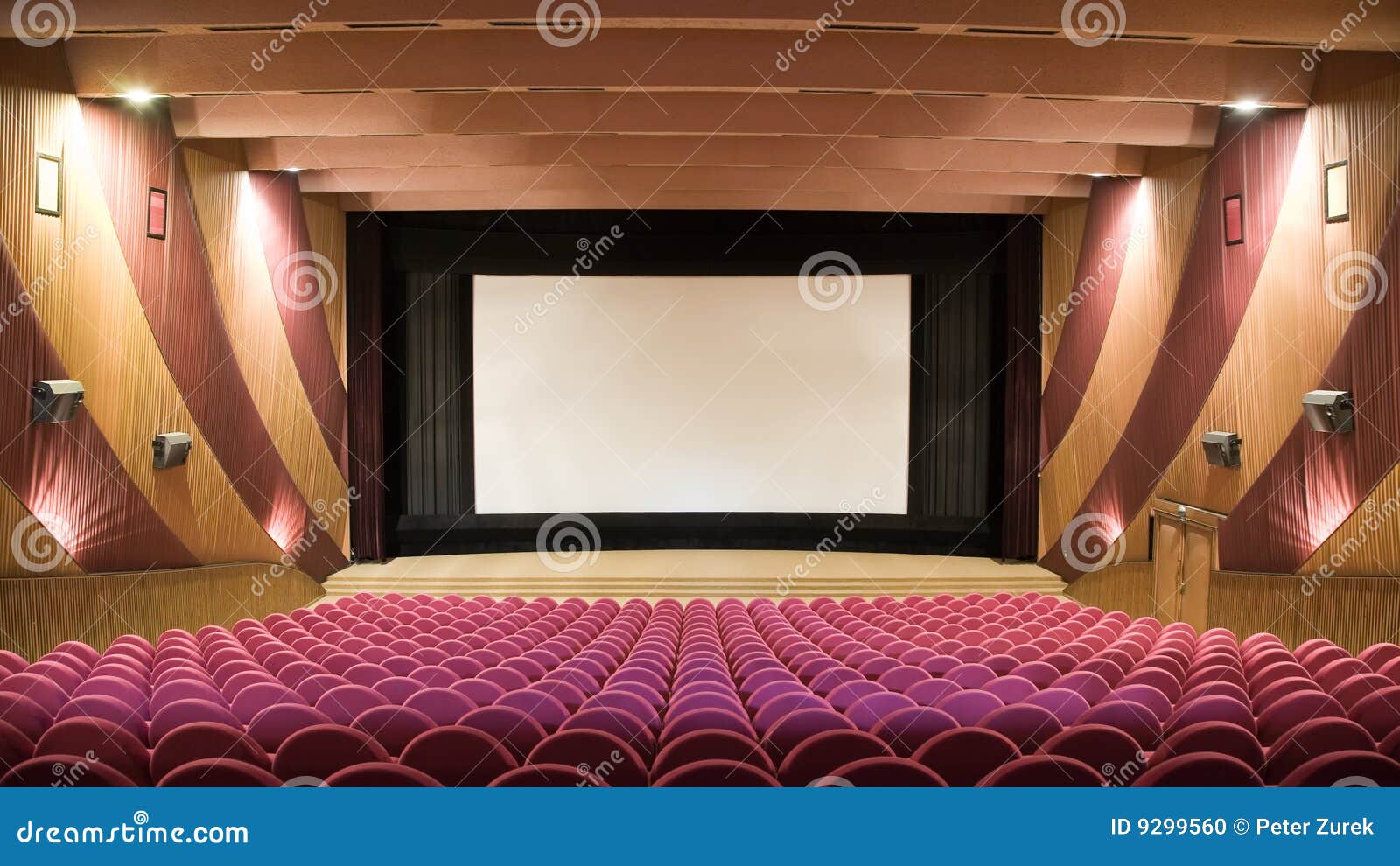 Cinema auditorium stock photo. Image of projection, modern - 9299560