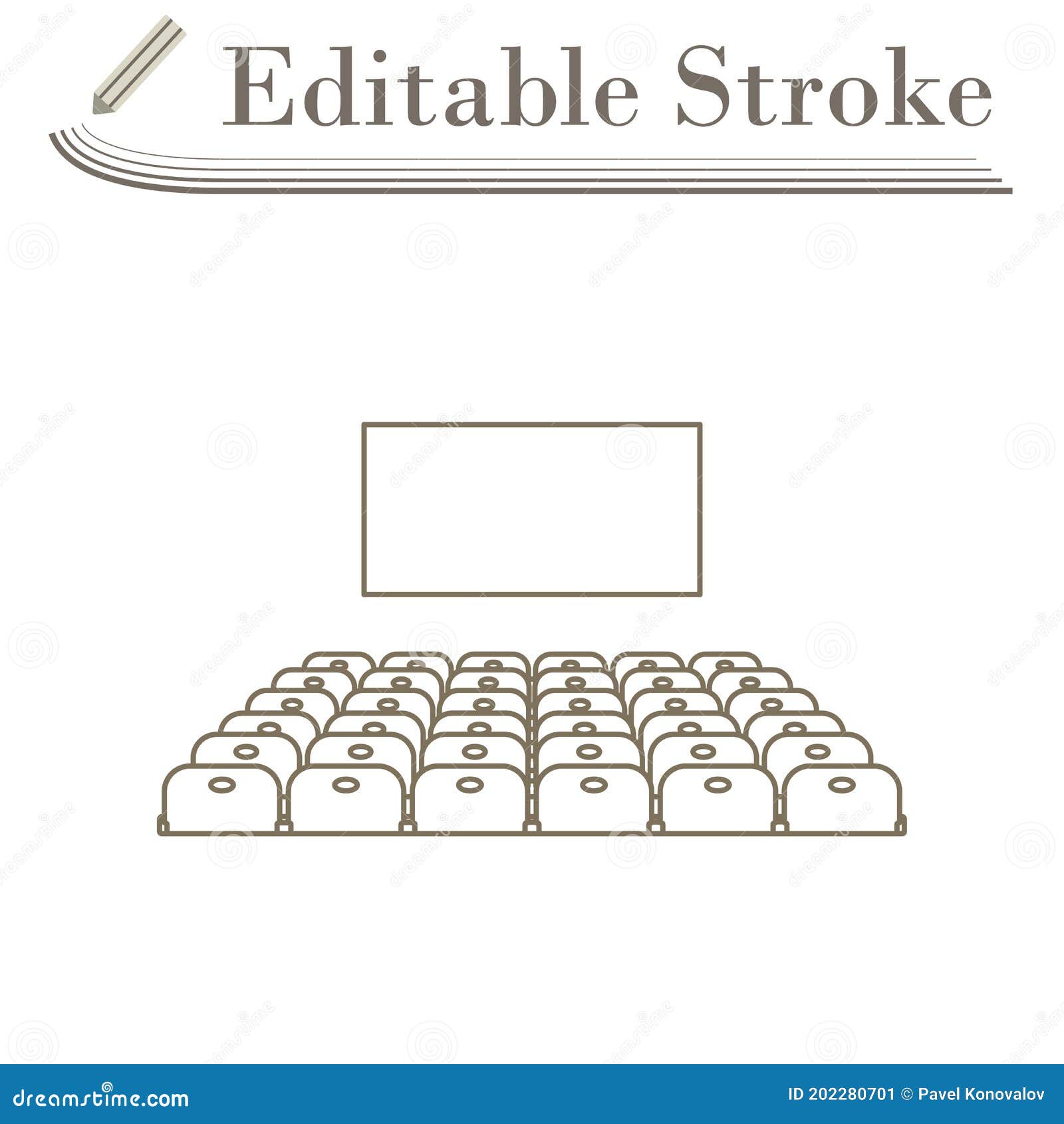 Cinema Auditorium Icon stock vector. Illustration of edit - 202280701