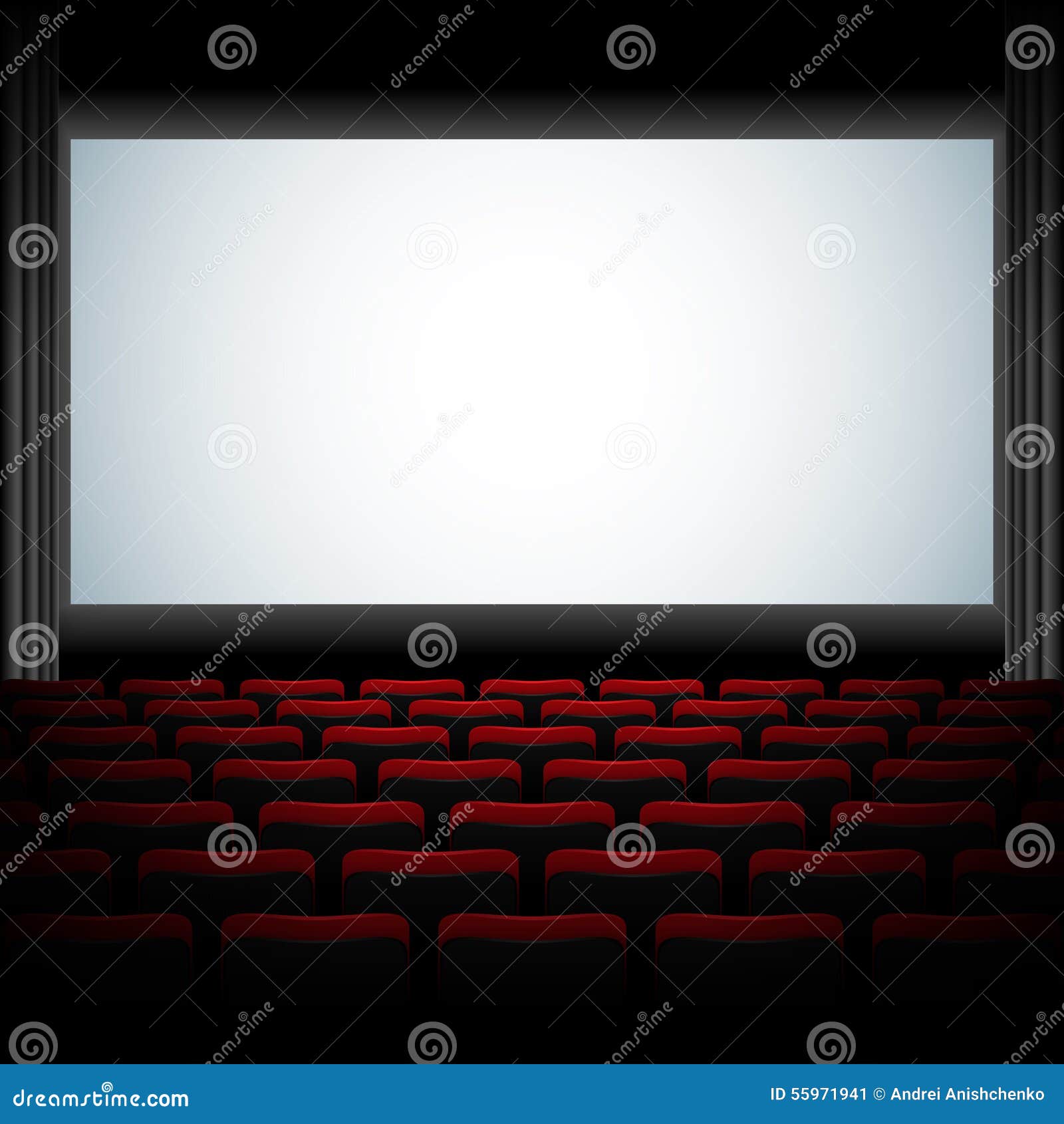 Cinema auditorium stock vector. Illustration of indoor - 55971941