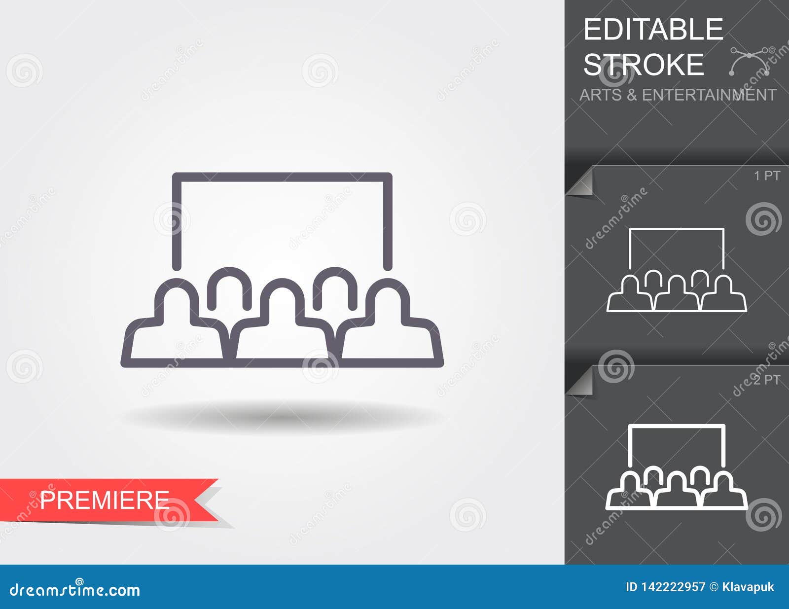 Cinema Auditorium. Line Icon with Editable Stroke Stock Vector ...